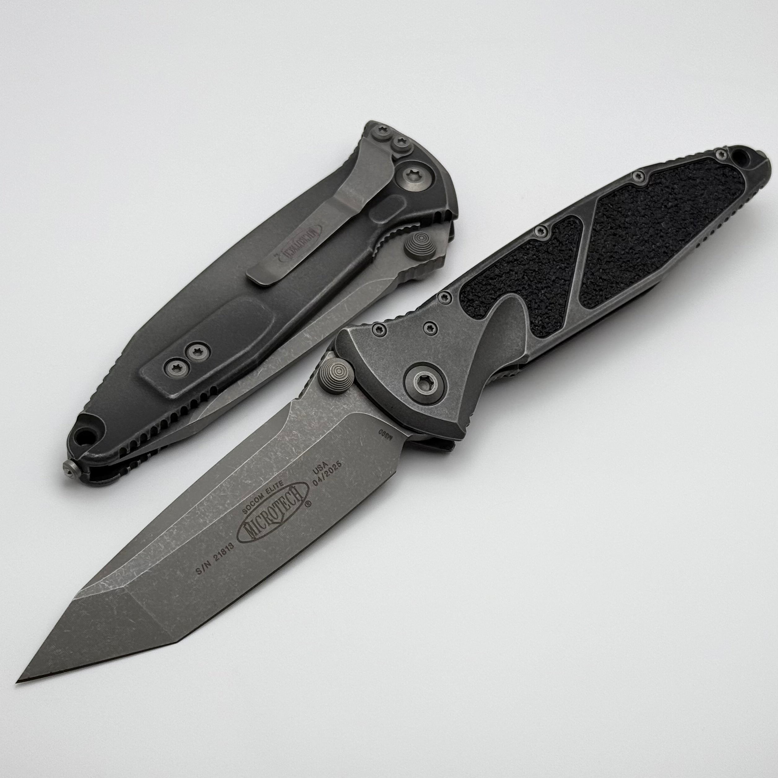 Microtech Socom Elite Tanto Edge Manual Weathered Metal Apocalyptic 16