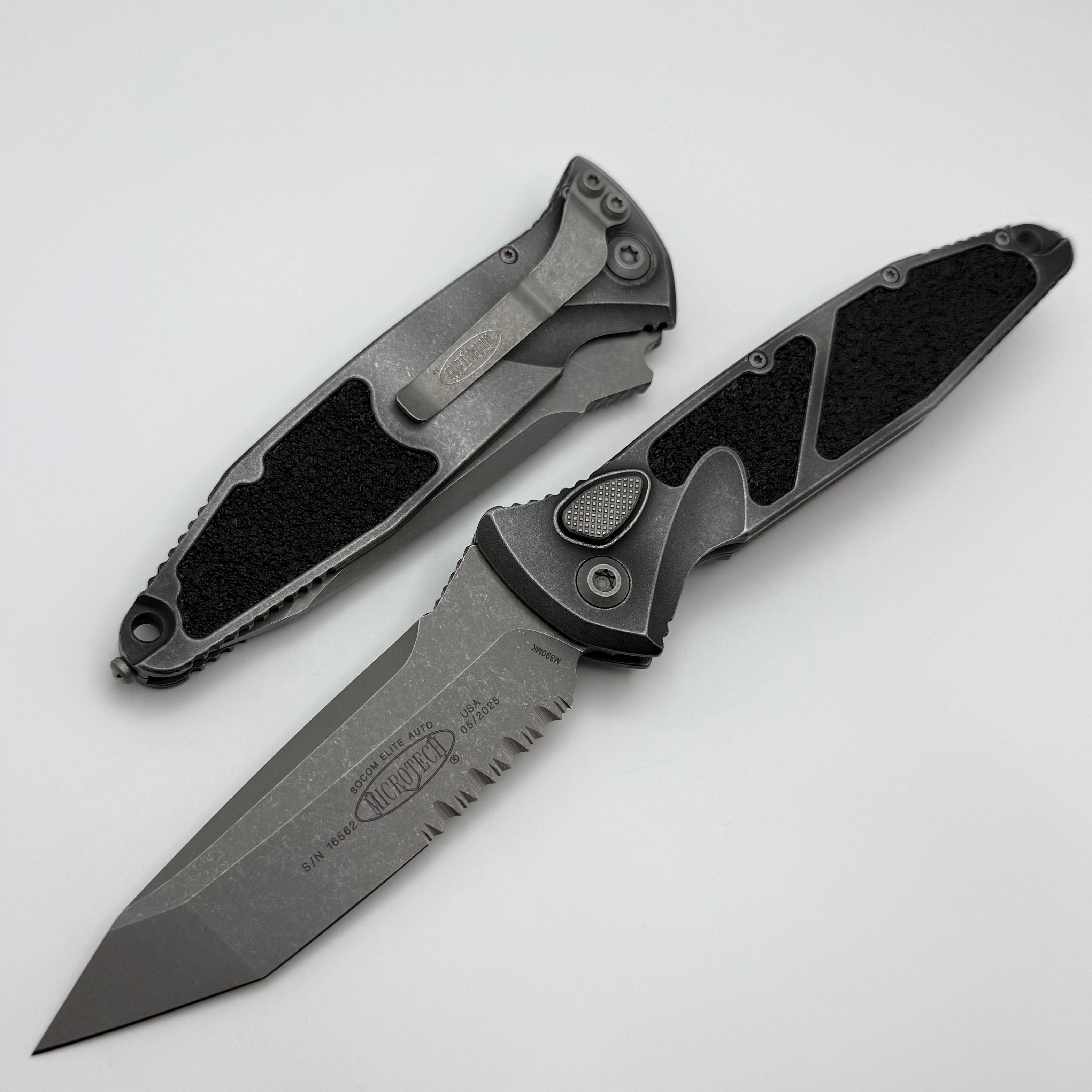 Microtech Socom Elite Auto Weathered Metal Apocalyptic T/E Partial Ser