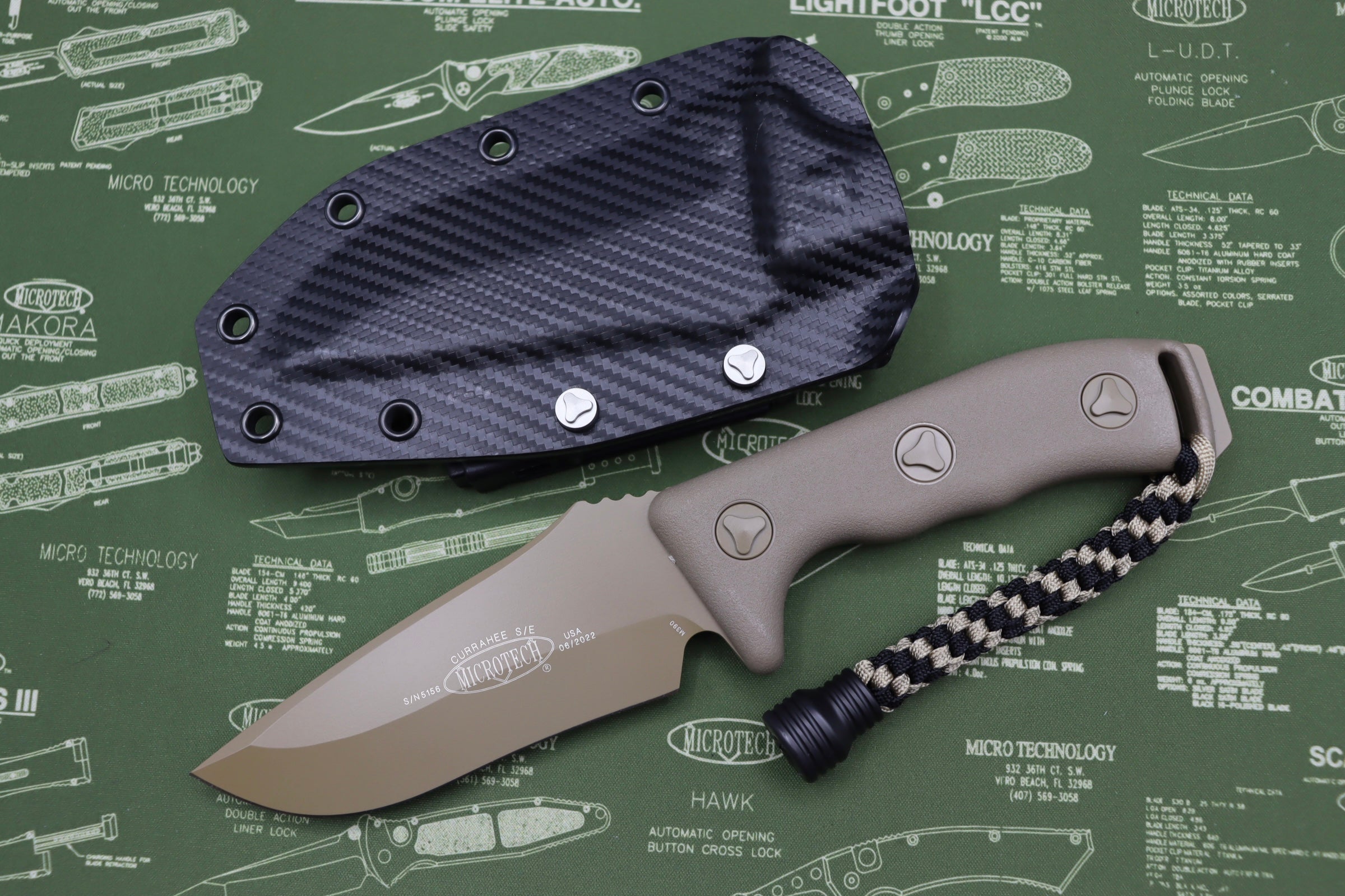 Microtech Currahee Single Edge Cerakote Tan 102-1CTA