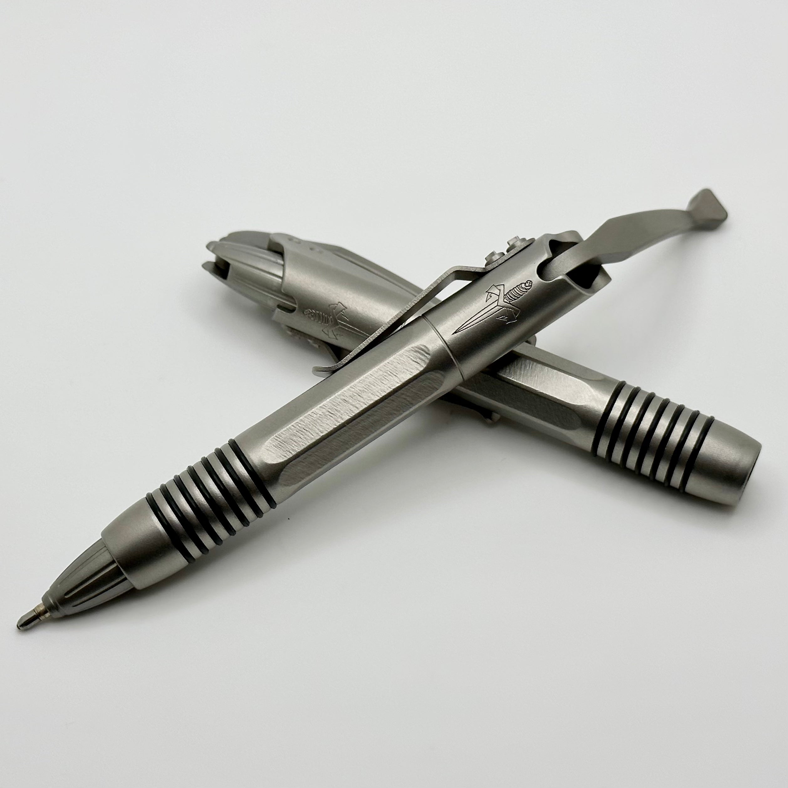 Microtech Siphon II Pen Dagger Engraved Bead Blast Stainless Steel Sig