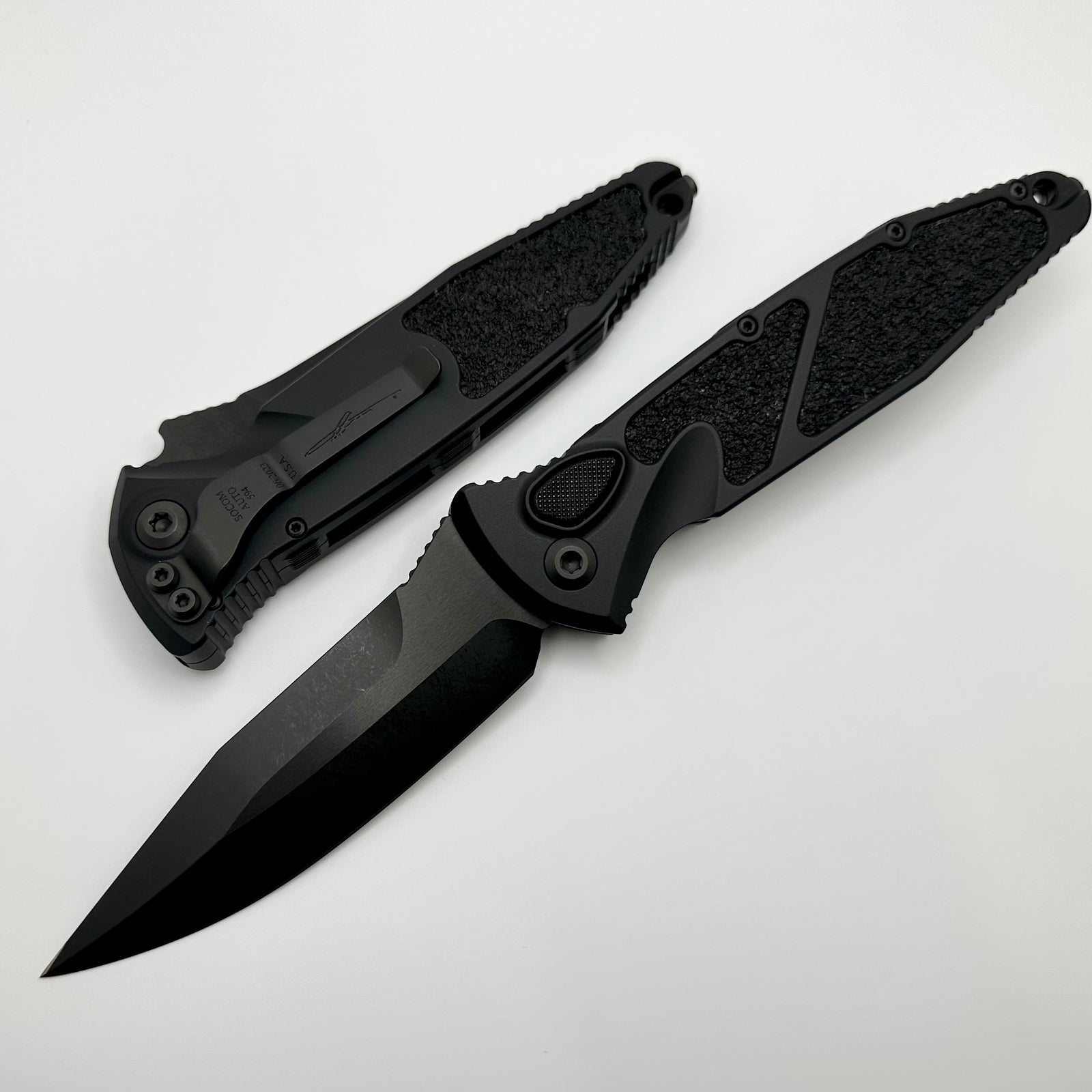 Microtech Socom Elite Shadow Spike Grind Spear Point DLC Deep Engraved