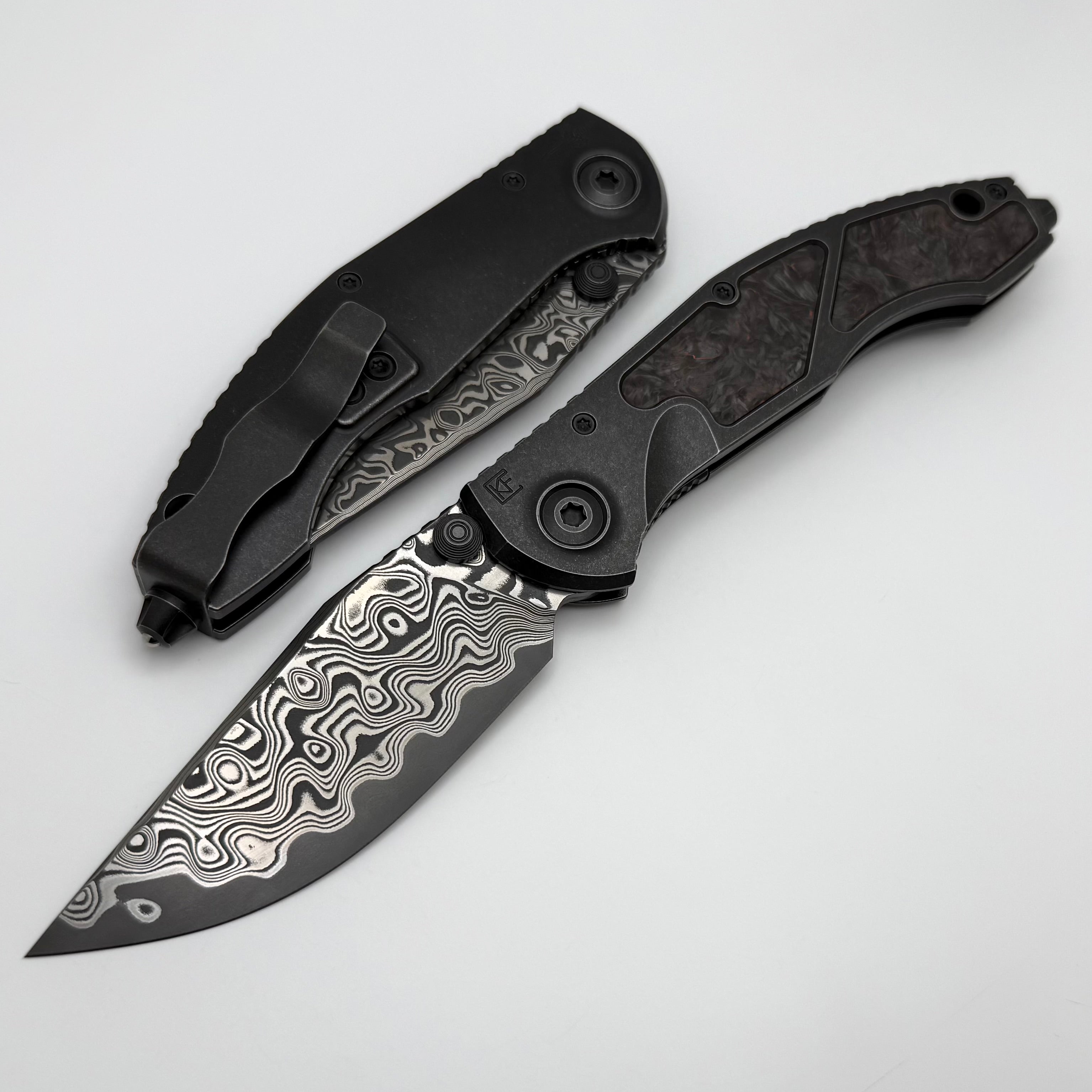 Custom Knife Factory & Anthony Marfione Sokosha Blackwash/Red Carbon F