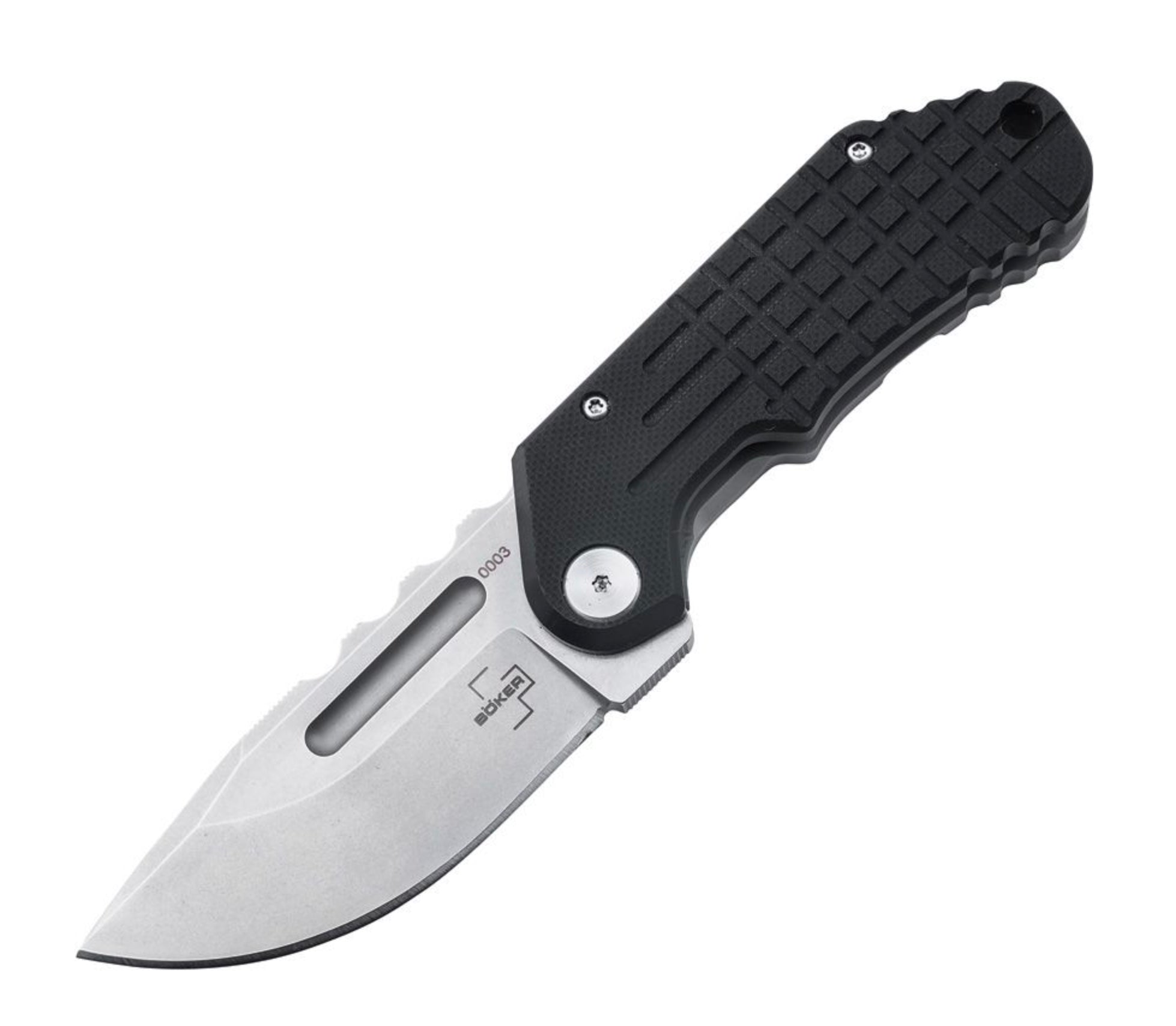 Boker Davlin Drop Point D2 & G-10 Stainless Steel Framelock Folder 01B