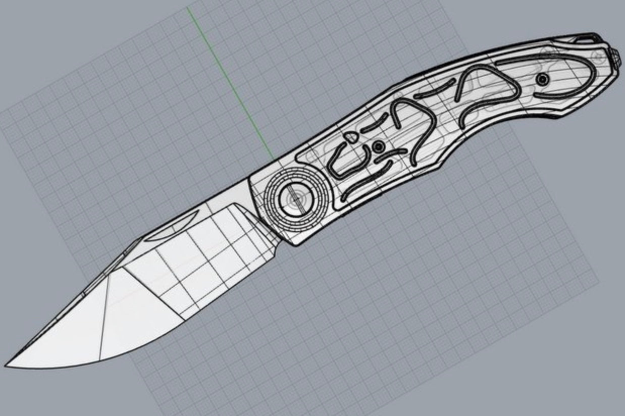 Pre Order Custom Knife Factory Puma w/ Blue Carbon Fiber Inlaid ZircuT