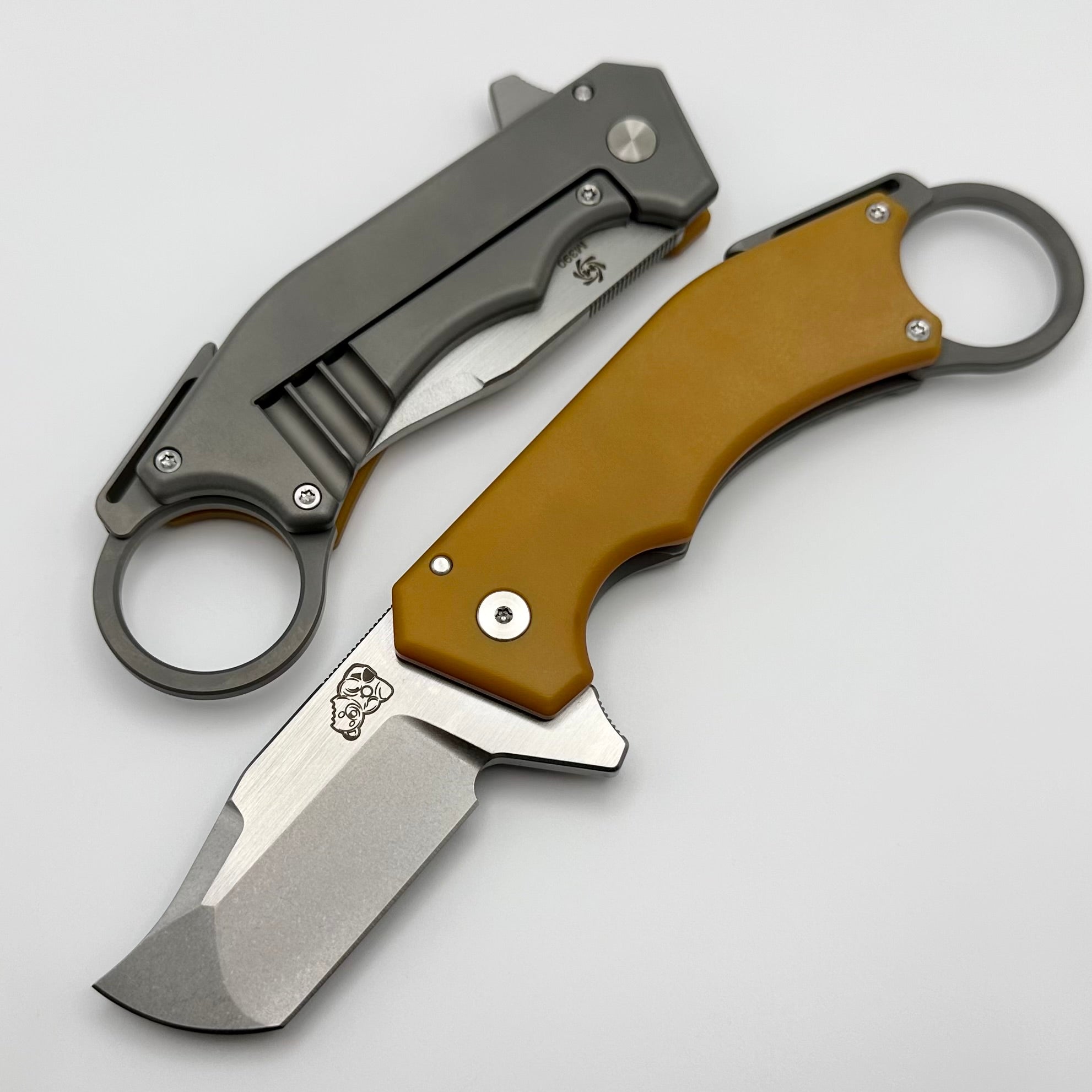 Mechforce Knives Jon Graham Collab Ringed Rhino Flipper Butterscotch M
