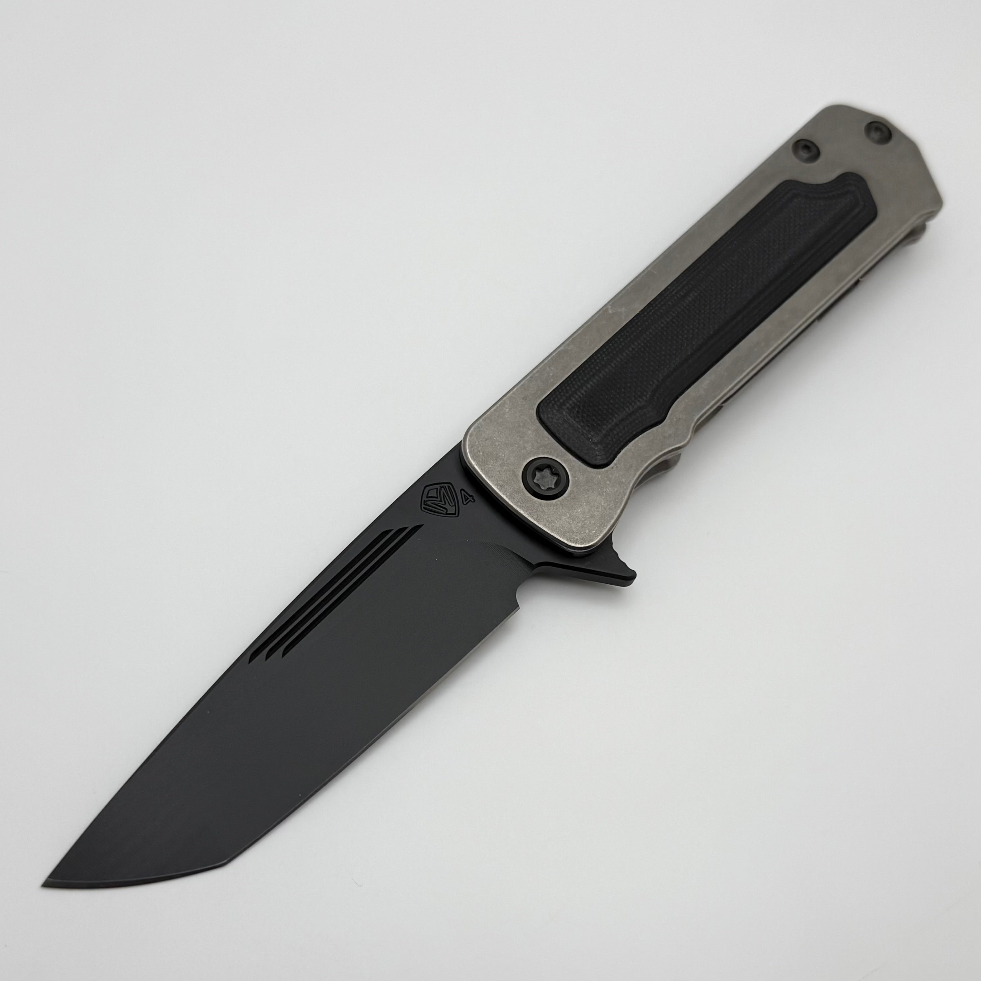 Medford TFF-4 DLC S45VN Tanto & Old School Tumbled w/ Black G-10 Inlay