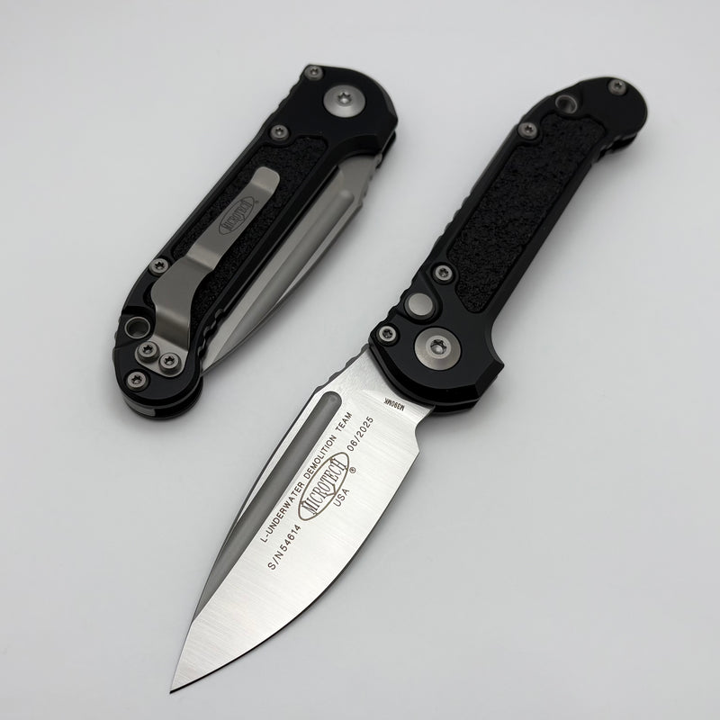 Microtech Knives LUDT Gen III Satin Drop Point w/ Black Handle 1135-4