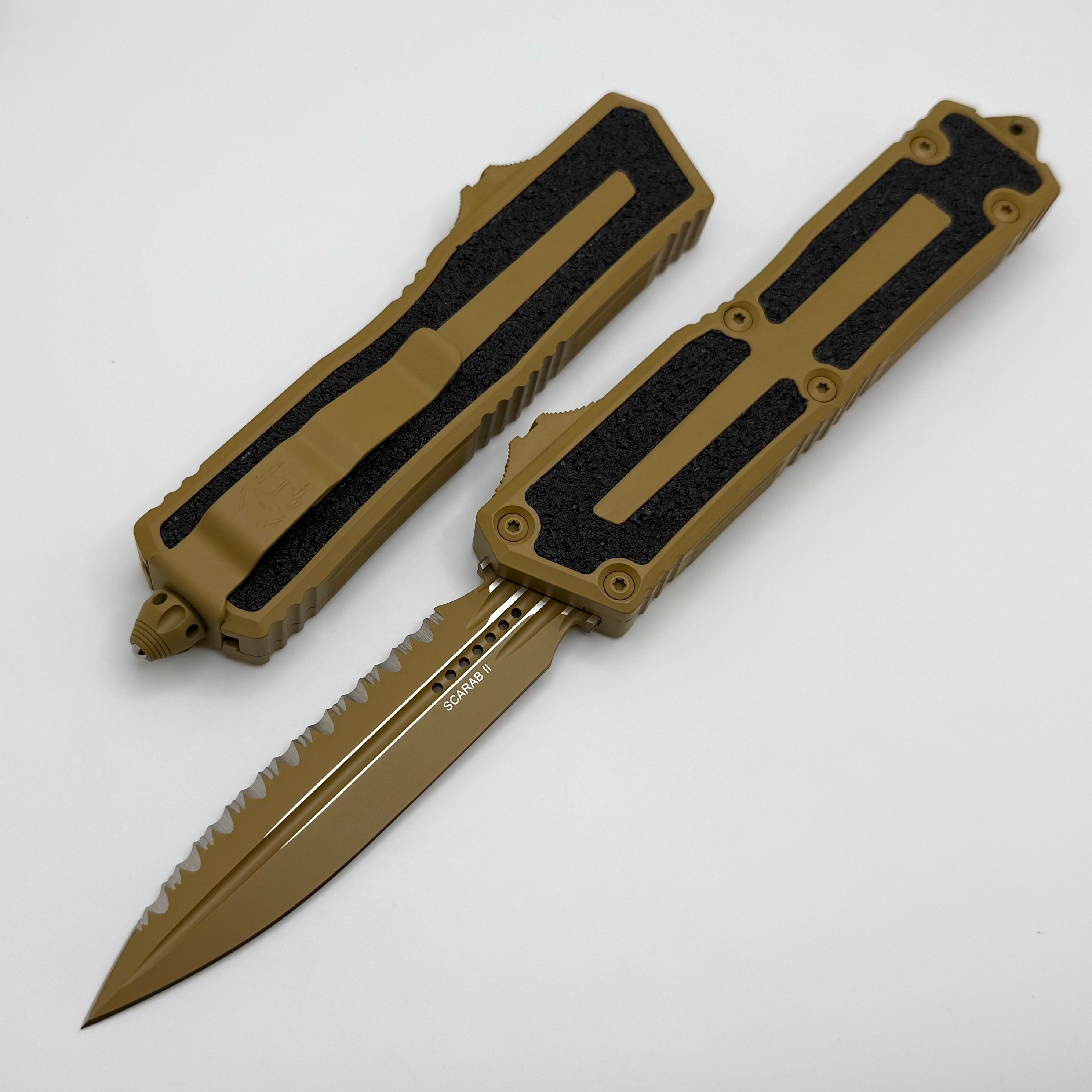 Microtech Scarab 2 Gen 3 D/E Full Serrated RAL-8000 Cerakote 1280-3CRA