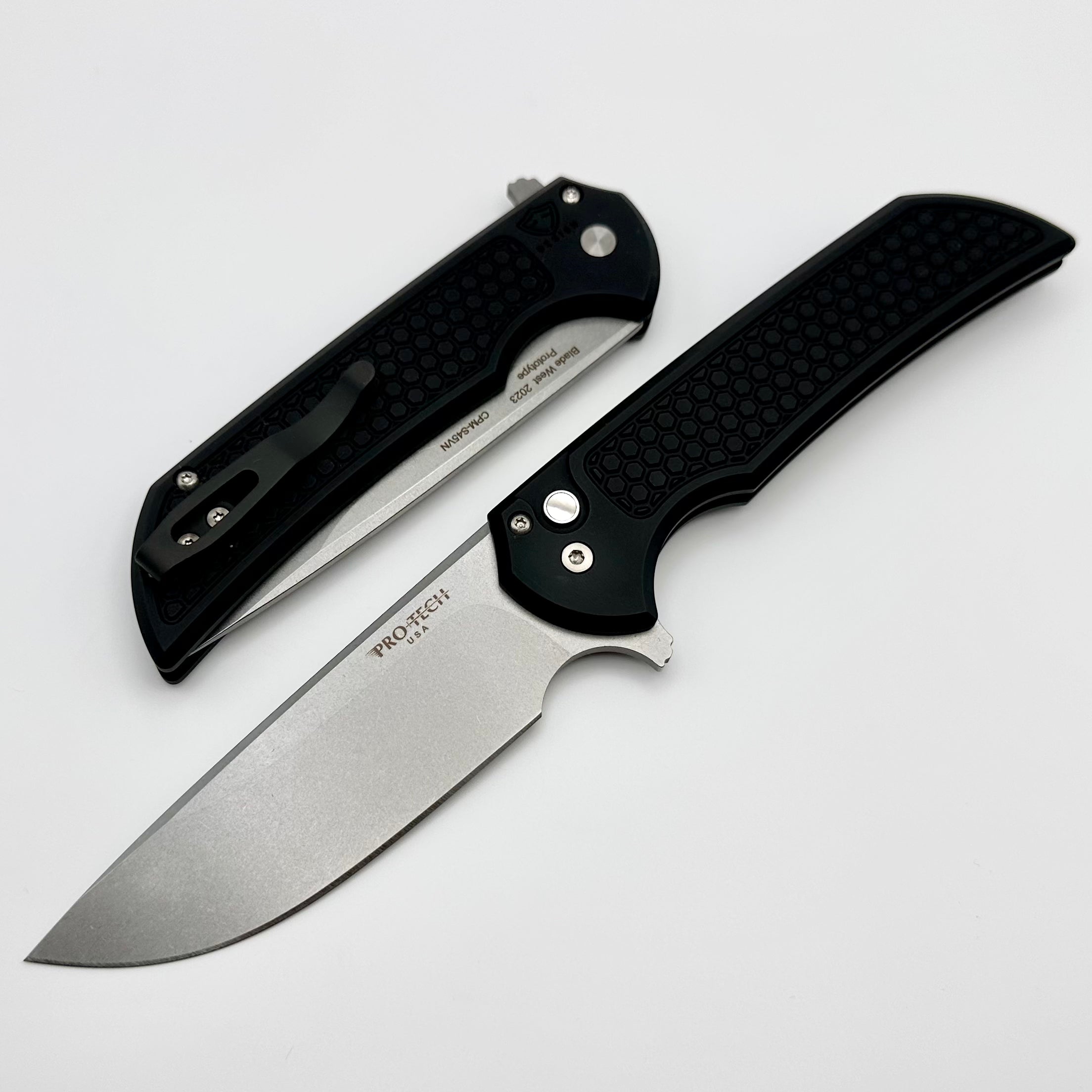 Pro-Tech Mordax Black Honeycomb Handle & Stonewash S45VN Blade West 20