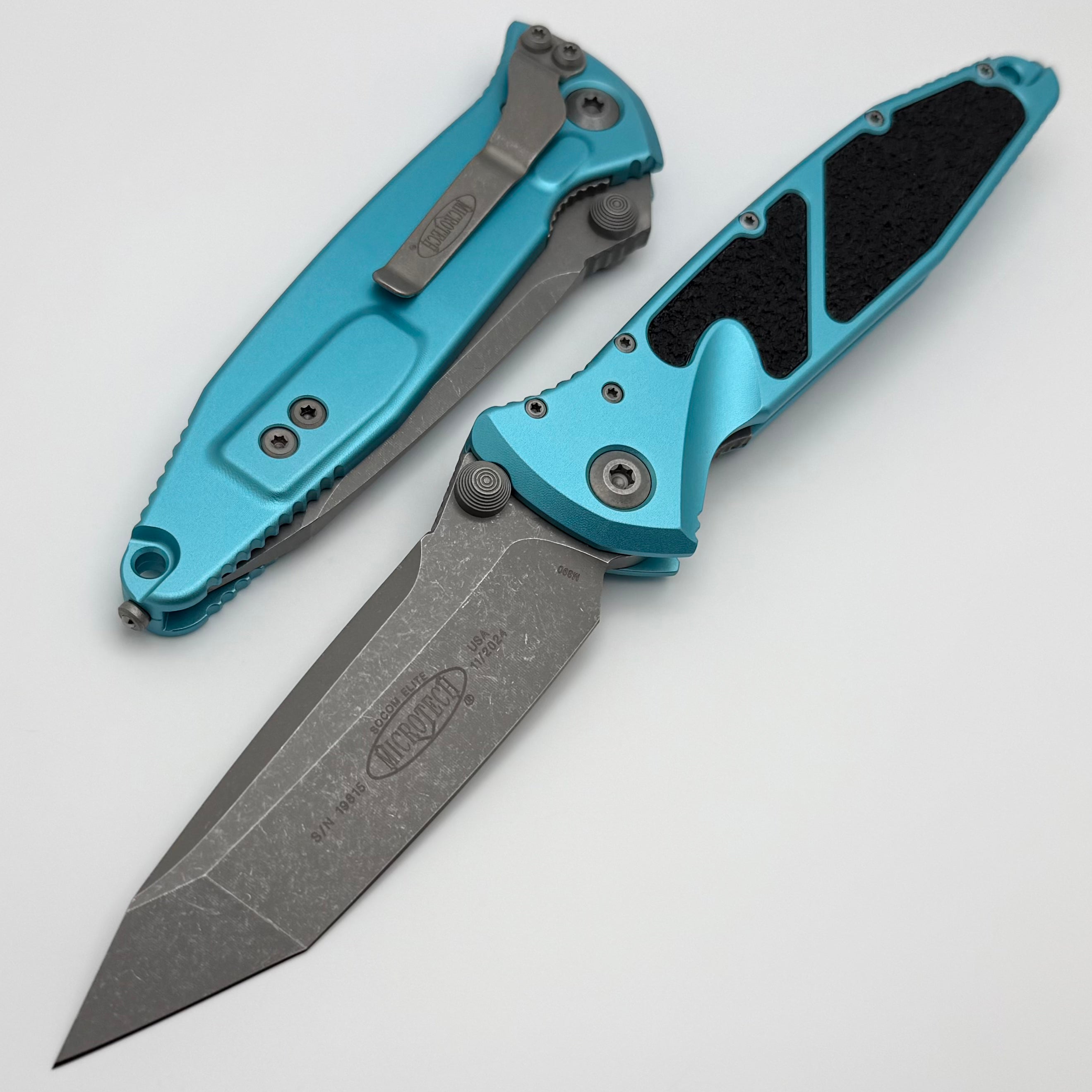 Microtech Socom Elite T/E Manual Turquoise Apocalyptic Standard 161-10