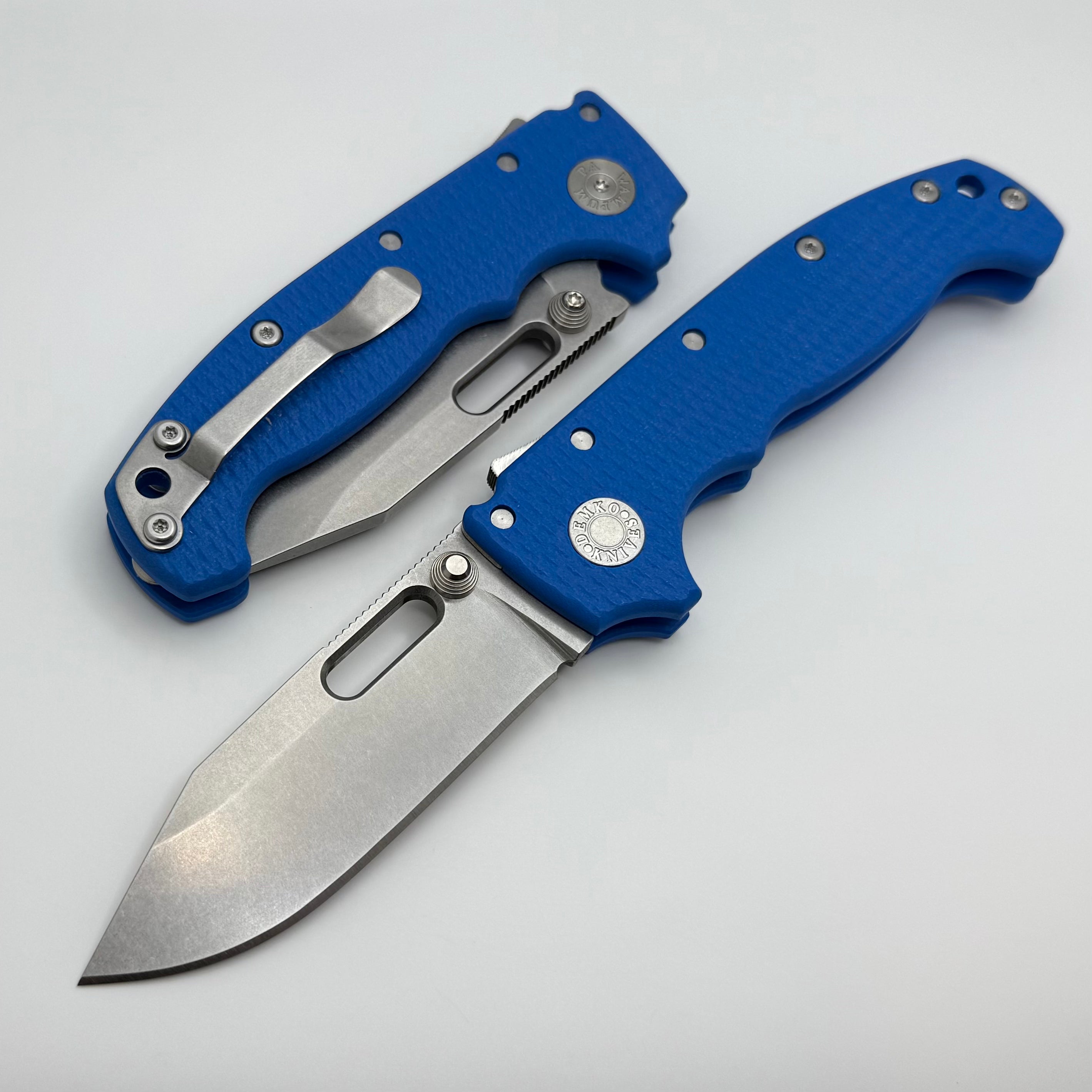 Demko Knives MG AD20 w/ Blue G10 Handles & MagnaCut Clip Point