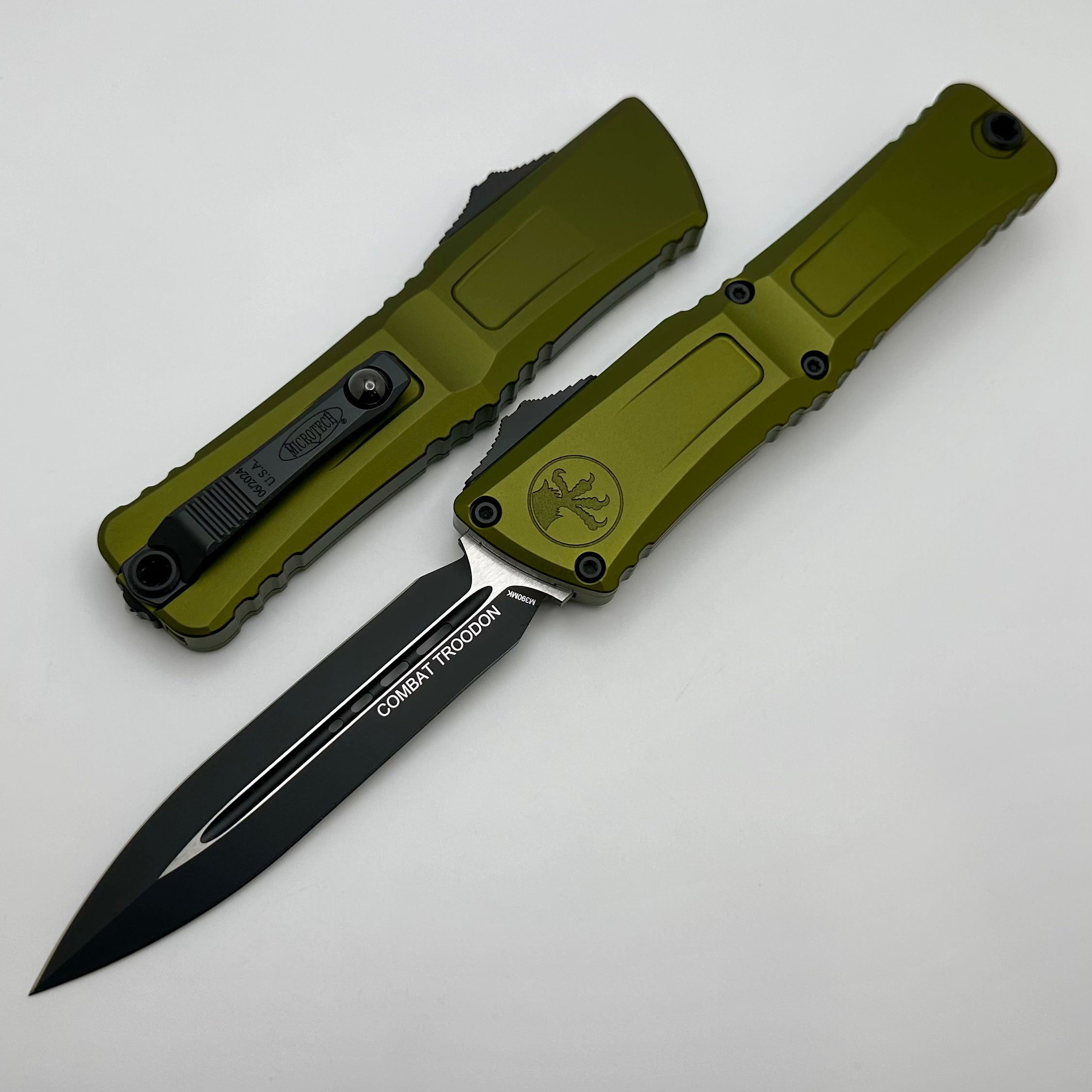Microtech Knives Combat Troodon Gen III Black Double Edge w/ OD Green