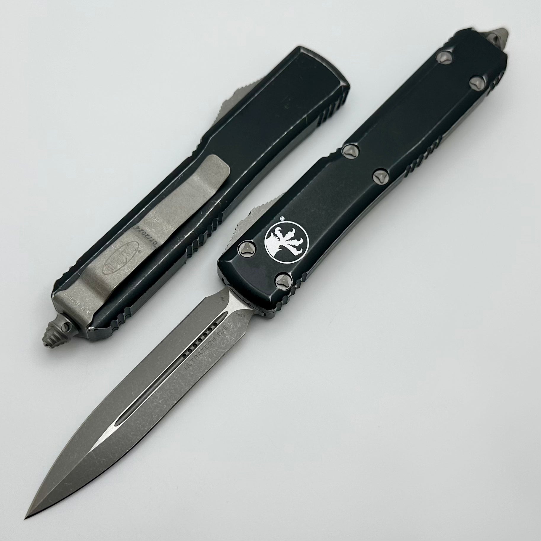 Microtech Ultratech Double Edge Apocalyptic Standard & Distressed Blac