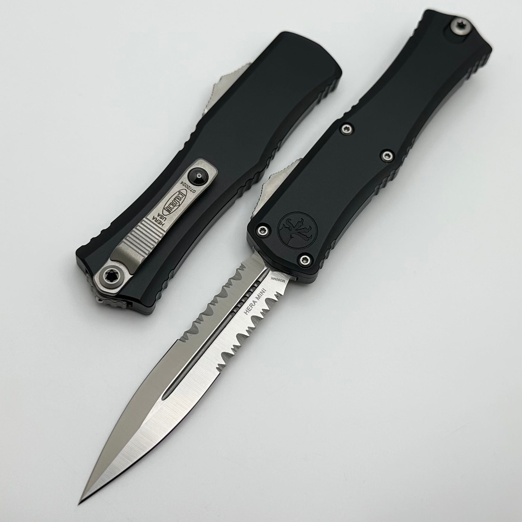 Microtech Knives Mini Hera Satin D/E Partial Serrated M390MK w/ Black