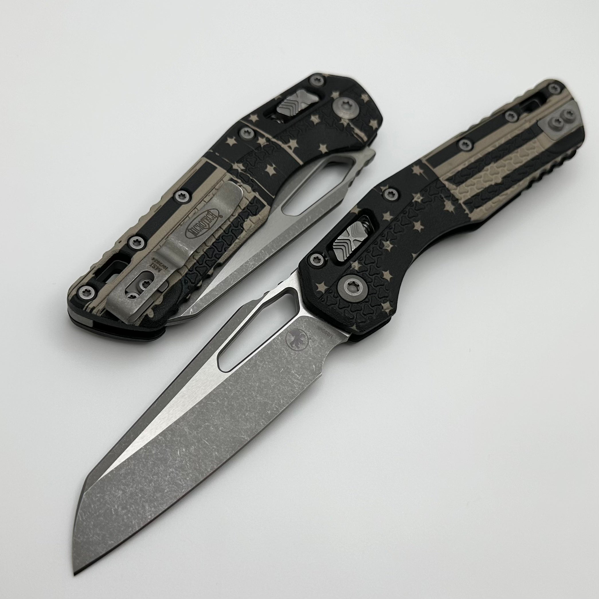 Microtech Knives MSI RAM LOK Black Polymer USA Flag & M390MK Apocalypt