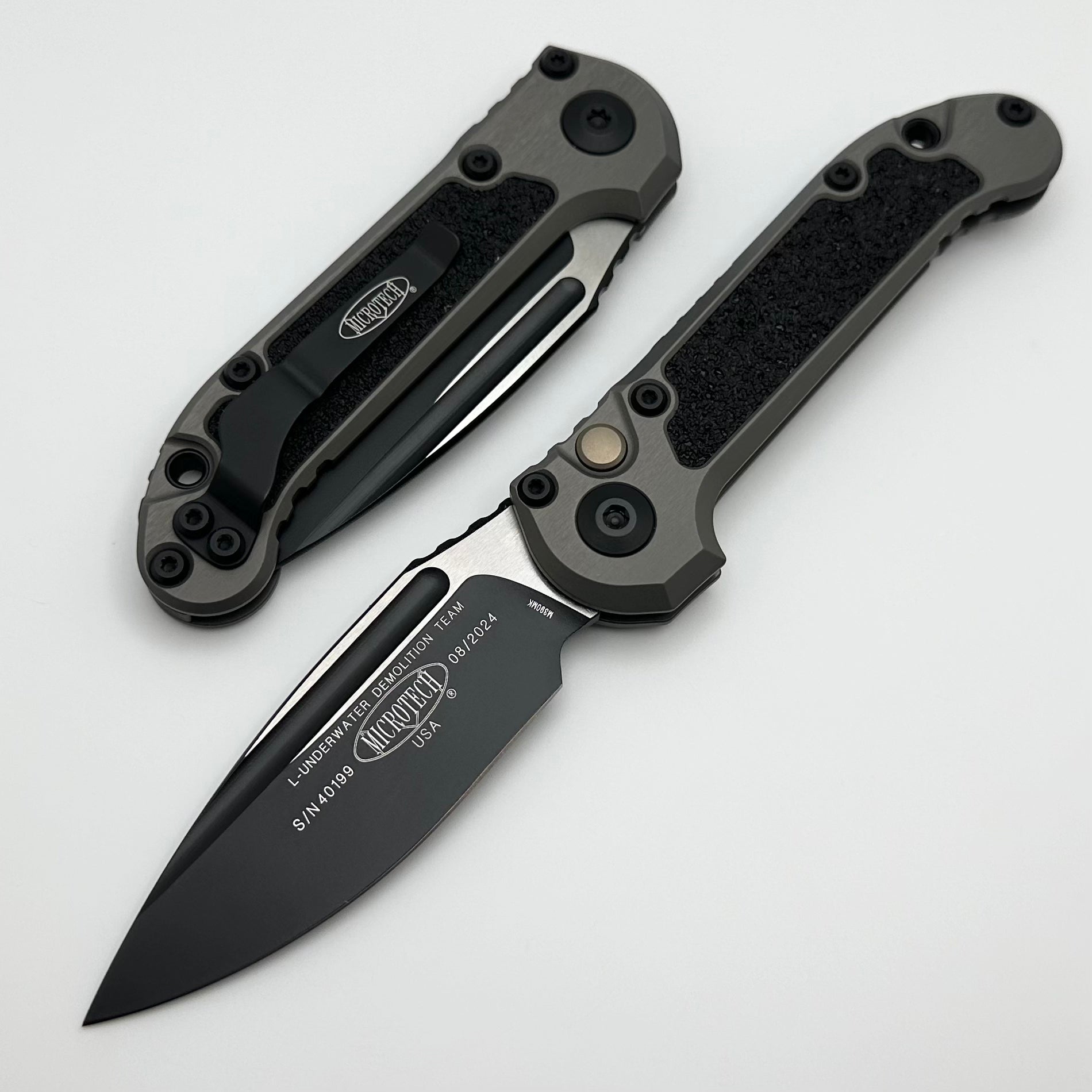 Microtech Knives LUDT Gen III Black Drop Point w/ Natural Clear Handle