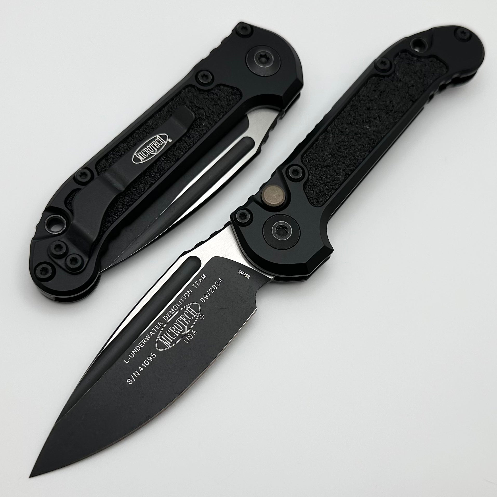 Microtech Knives LUDT Gen III Apocalyptic Black Drop Point w/ Black Ha