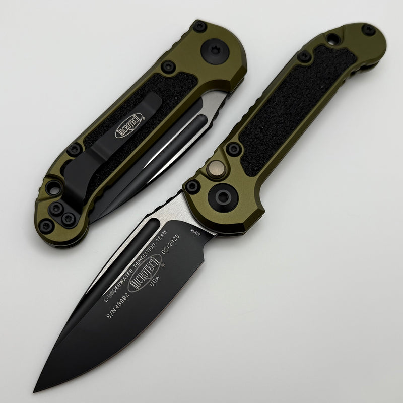 Microtech Knives LUDT Gen III Black Drop Point w/ OD Green Handle 1135