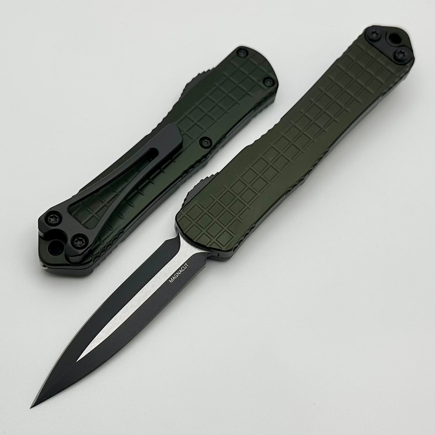 Heretic Knives Manticore S Green Frag Two Tone Black Magnacut Double E