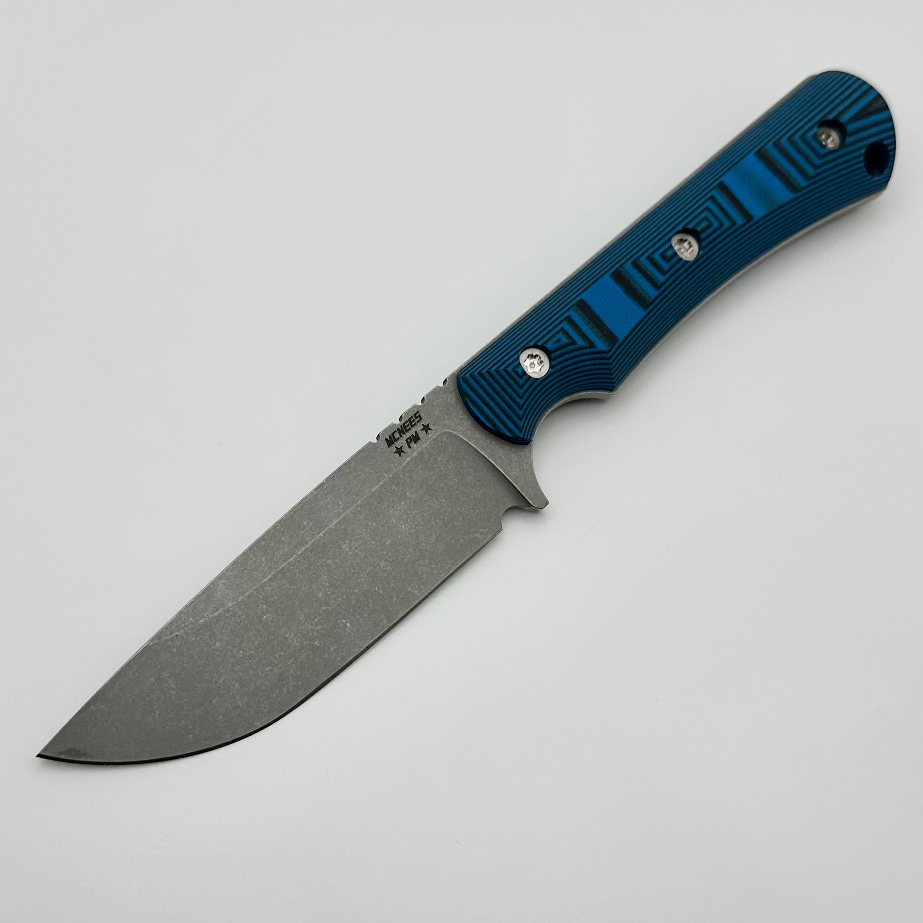 McNees Ridge Runner 3.6" Fixed Blade Blue/Black G-10 w/ Atomic CPM-3V