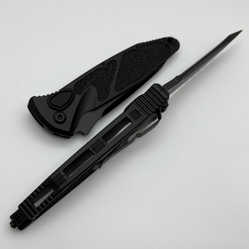 Microtech Socom Elite Blackout Tanto Edge Full Serrated Auto Black Tac