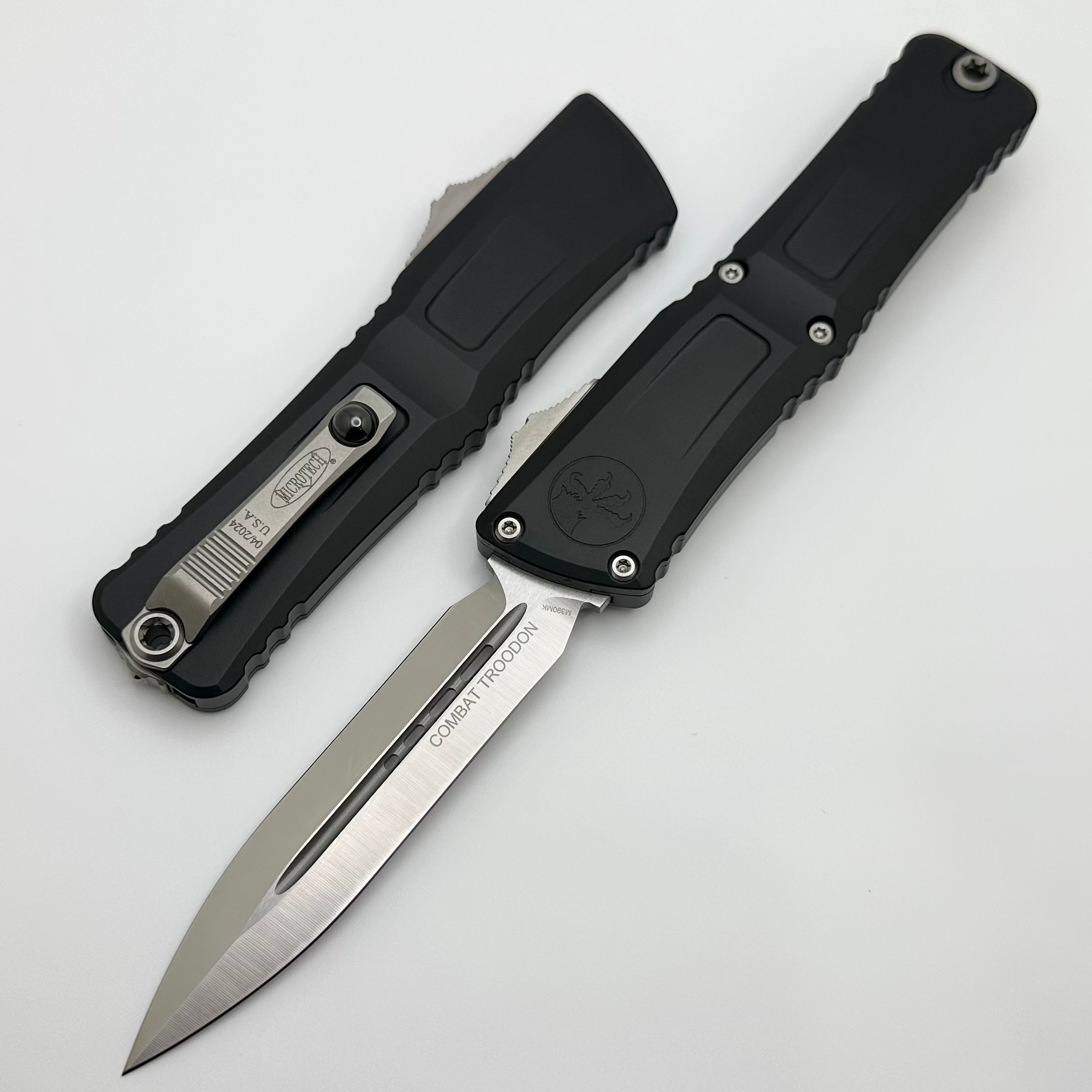 Microtech Knives Combat Troodon Gen III Satin Double Edge w/ Black Han
