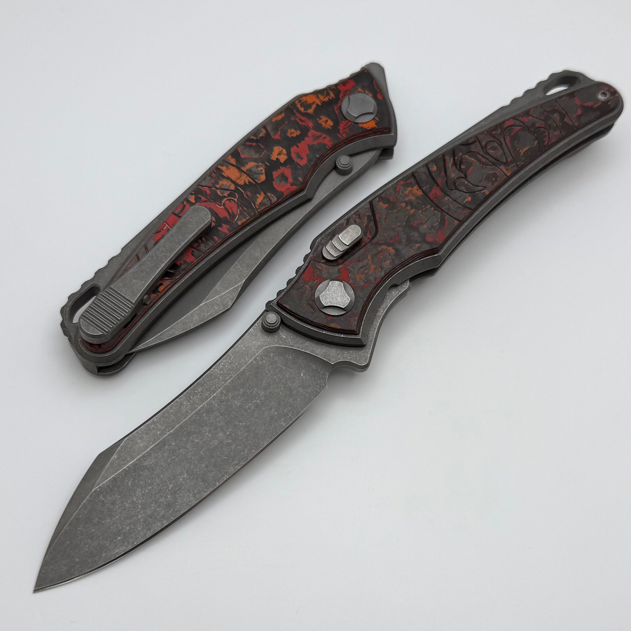 Hawk Designs Talon w/ Mars Valley Fat Carbon Overlay Handles ZirBlast/