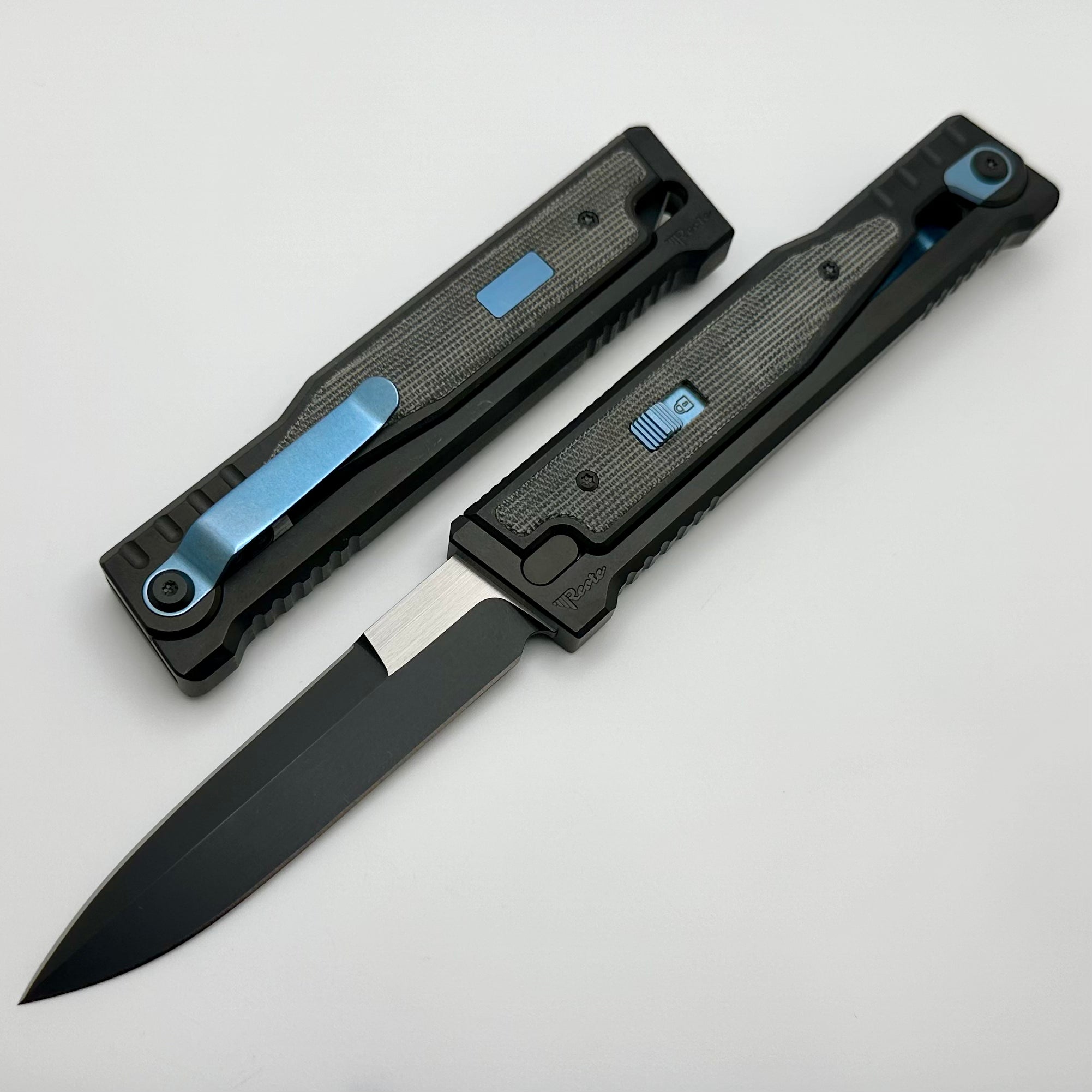 Reate EXO Exoskeleton Design V2 Black Micarta & Two Tone Black PVD Dou
