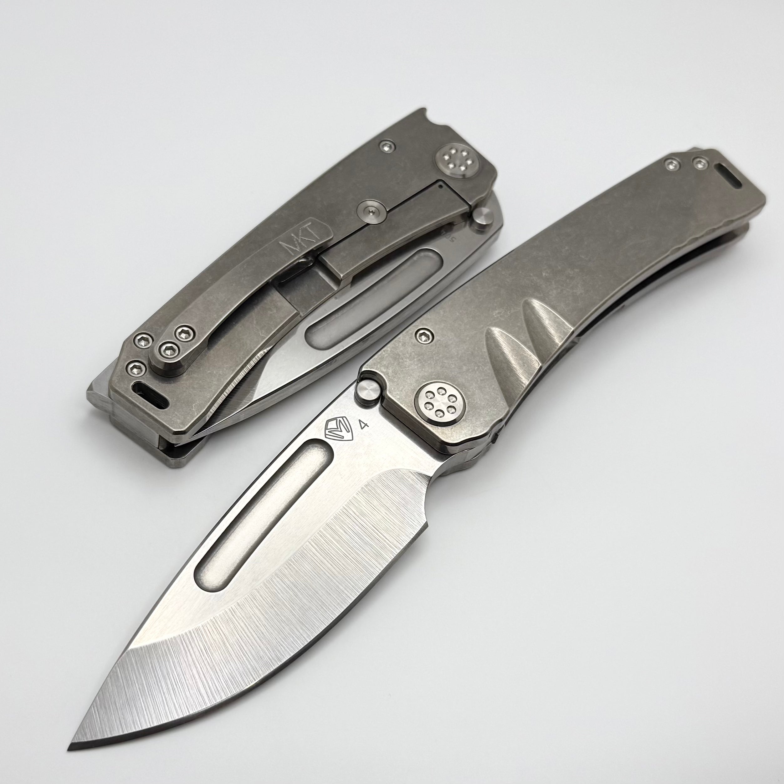 Medford Marauder Full Size Tumbled Titanium Handles w/ 0.26" Tumbled S