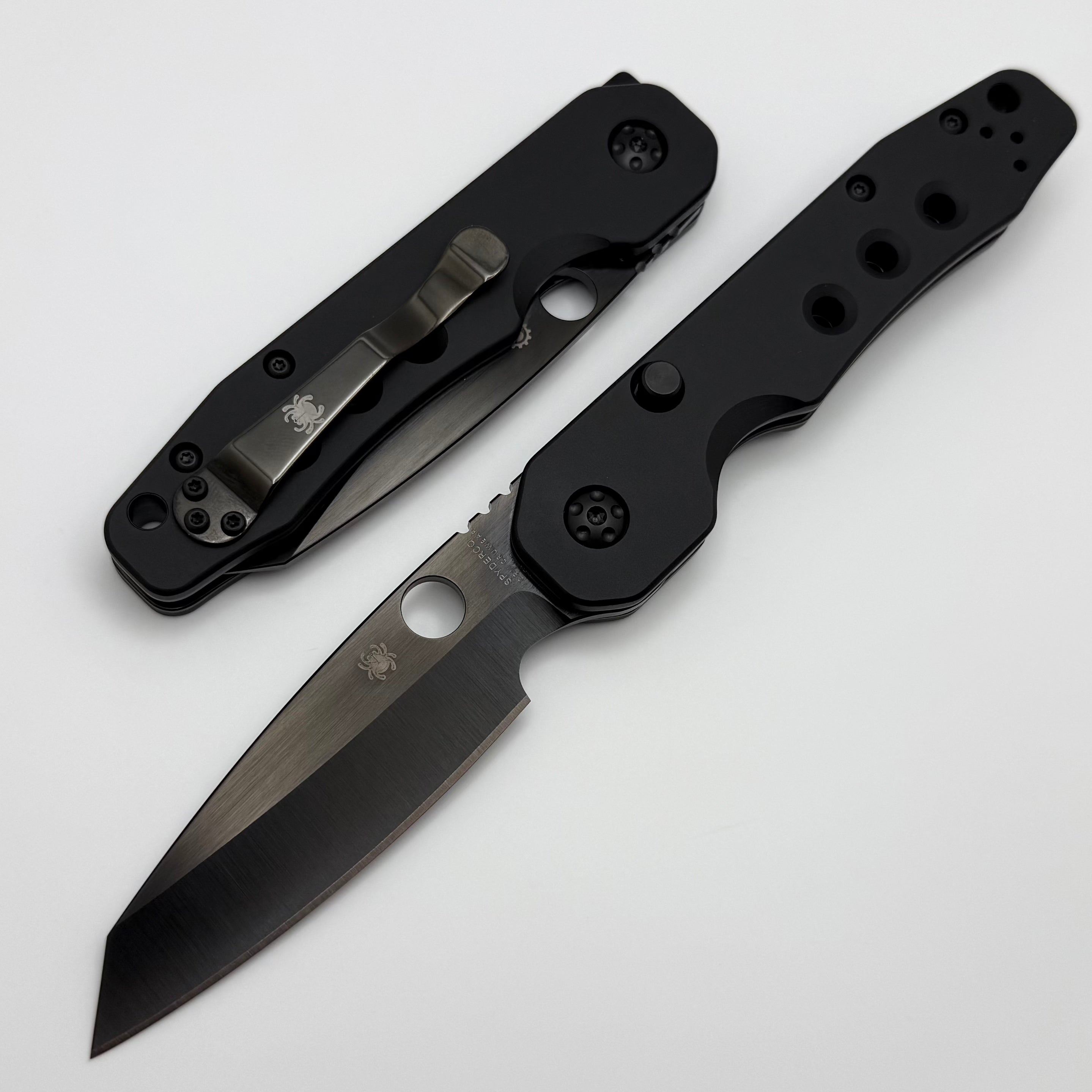Spyderco Smock Black TiCN Cruwear w/ Black Aluminum Handles C240BKALBK