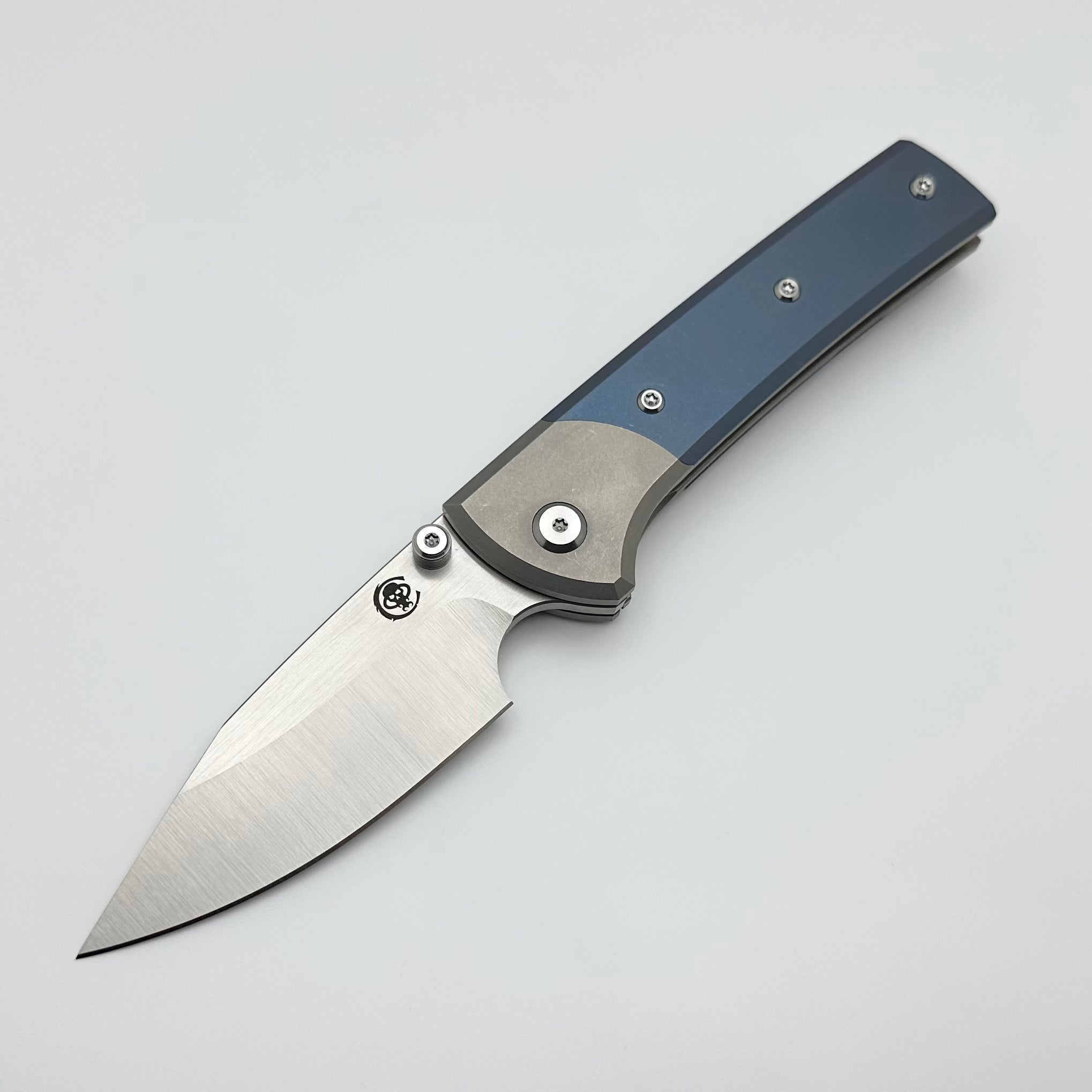 Chaves Scapegoat Blue Titanium Inlay Accents & Belt Grind M390 Exclusi