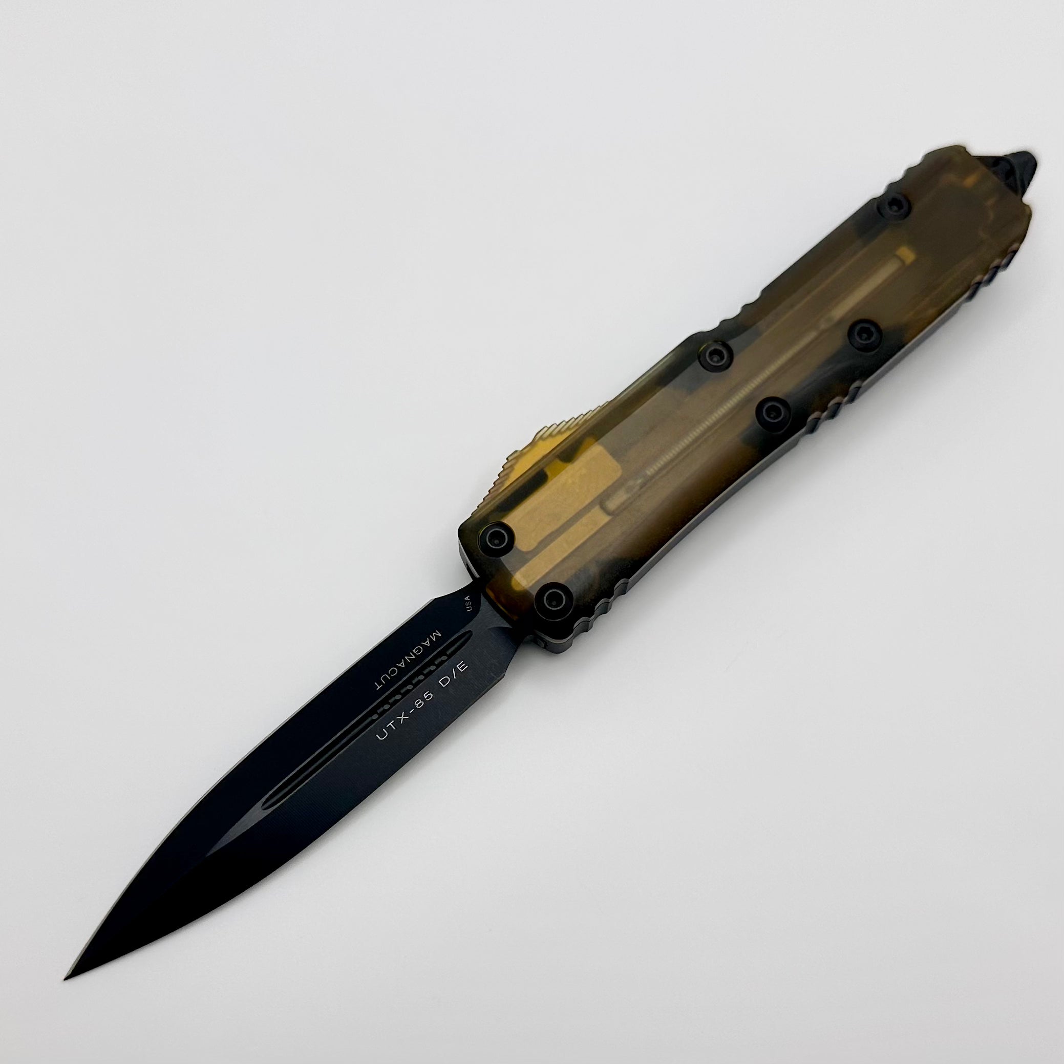 Microtech UTX-85 Ultem Top/Button Double Edge DLC MagnaCut Signature S