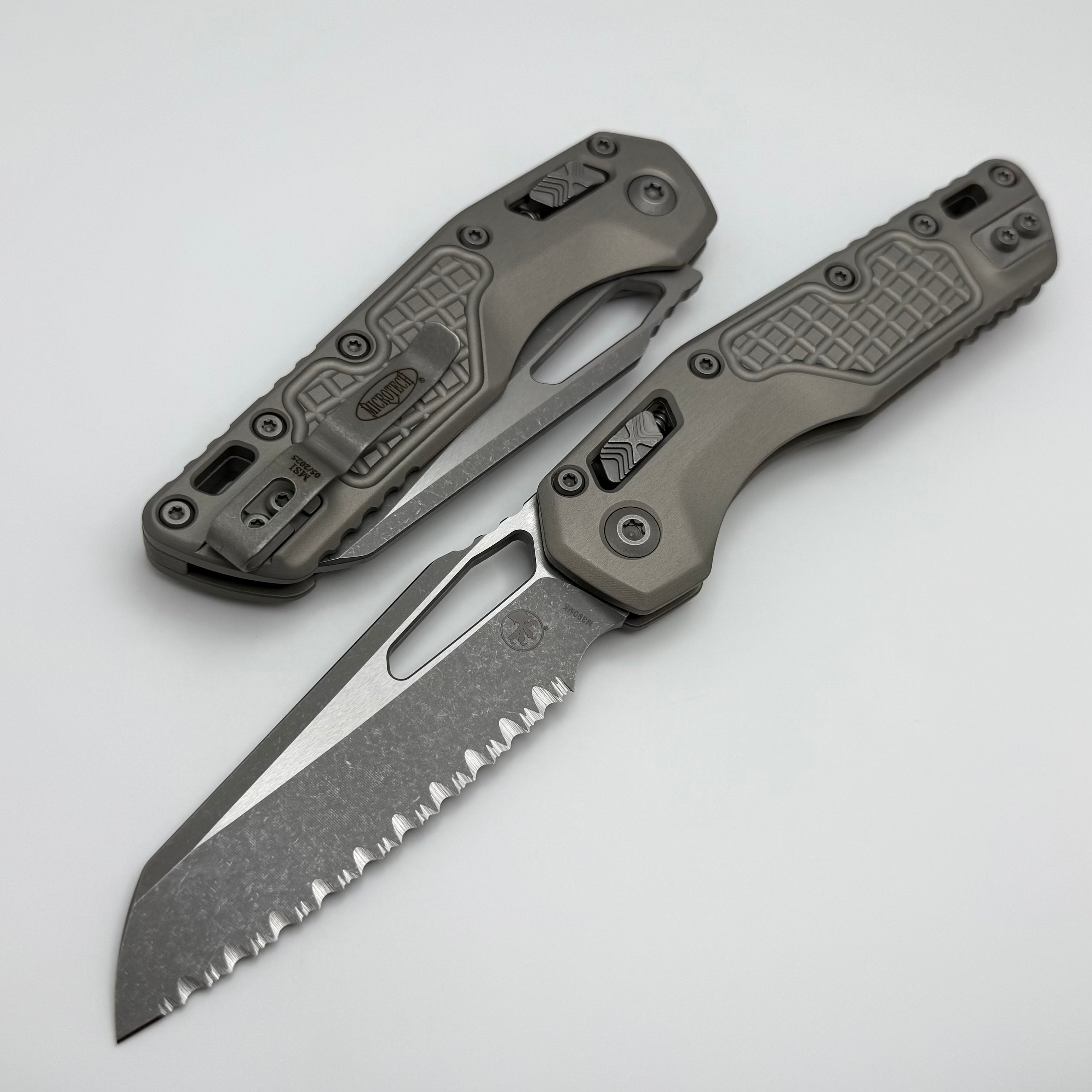 Microtech Knives MSI RAM LOK Natural Clear Aluminum Frag Handles & Ful