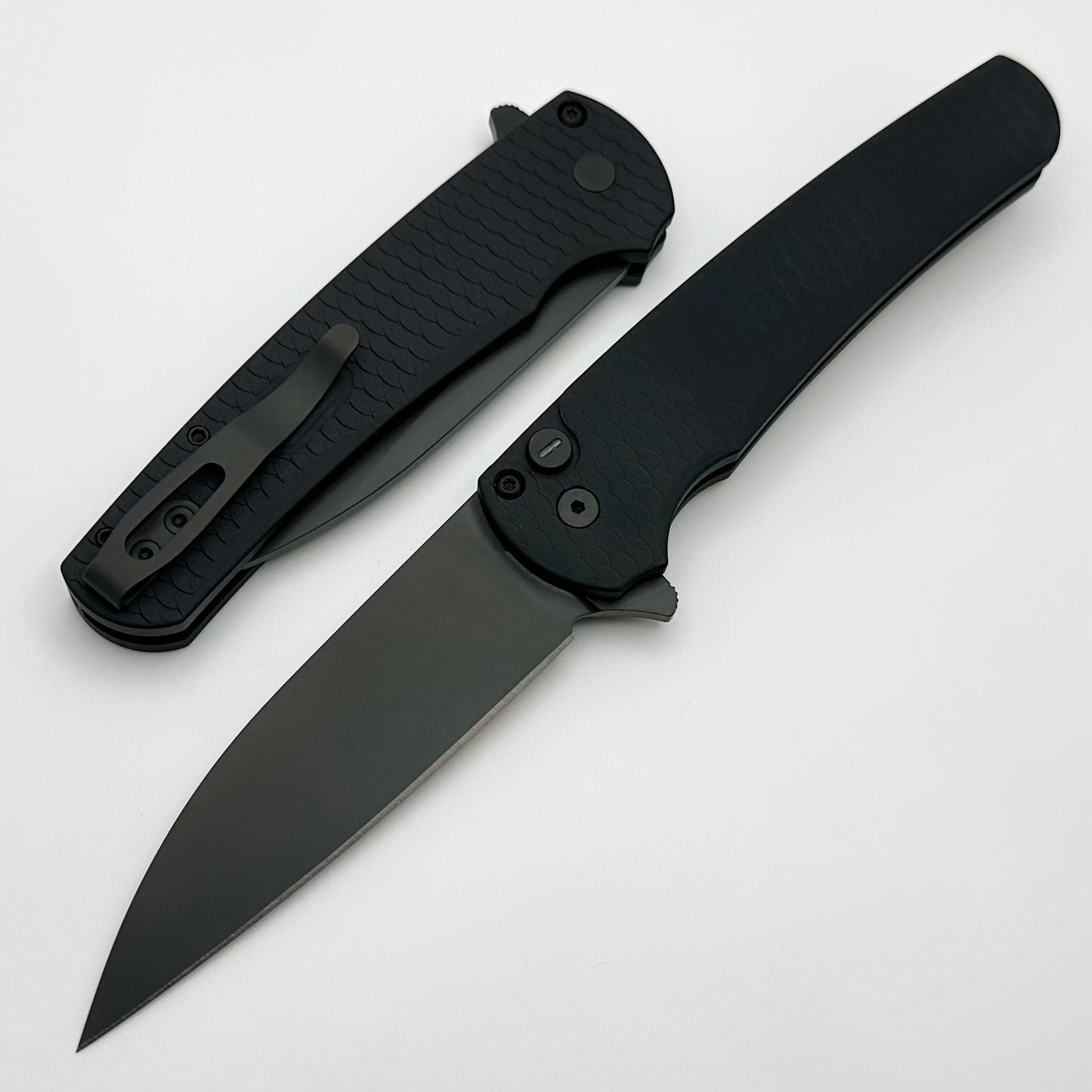 Pro-Tech Malibu Operator Dragon Scale Black Handle w/ Black Hardware