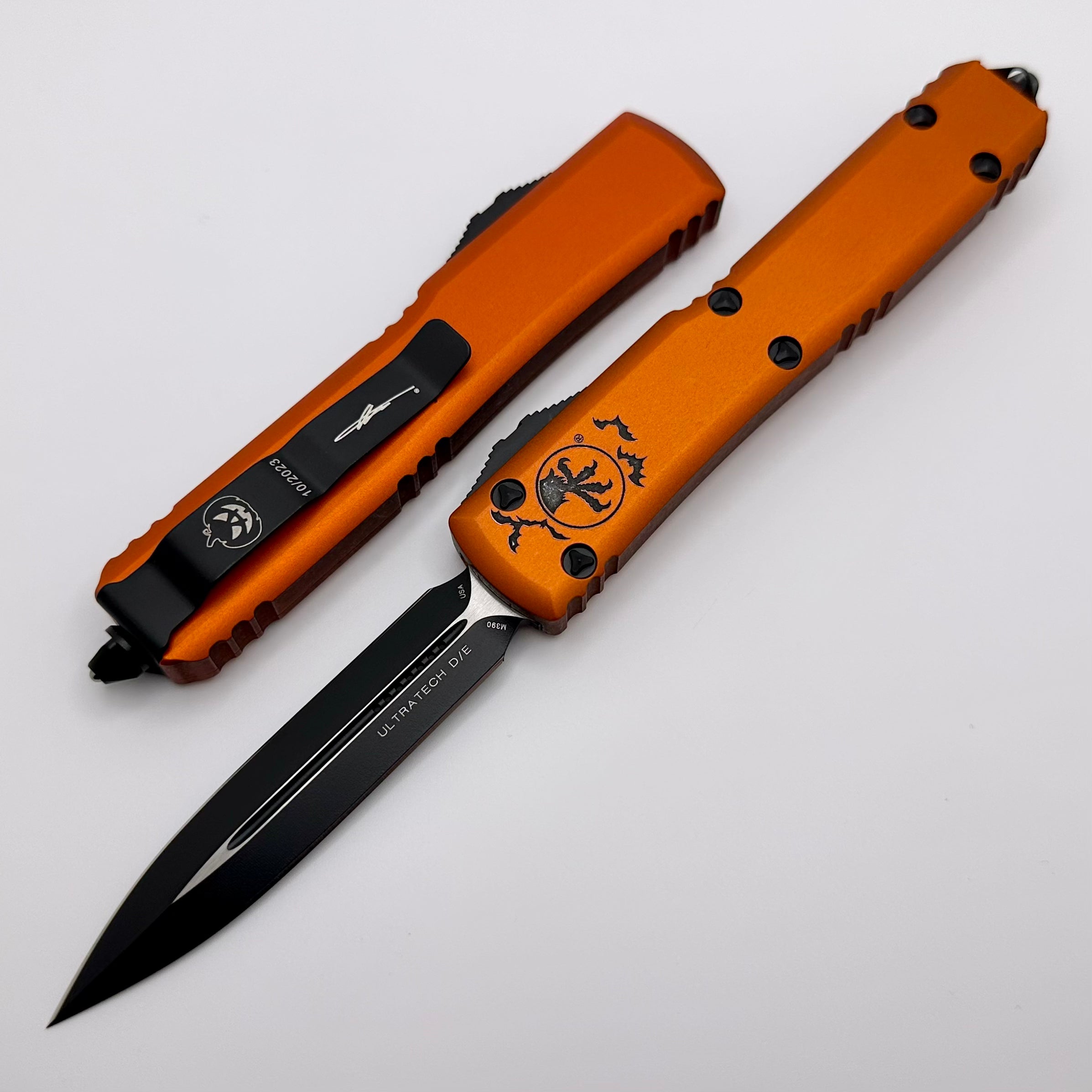 Microtech Ultratech Halloween Orange w/ Double Edge Signature Series 1