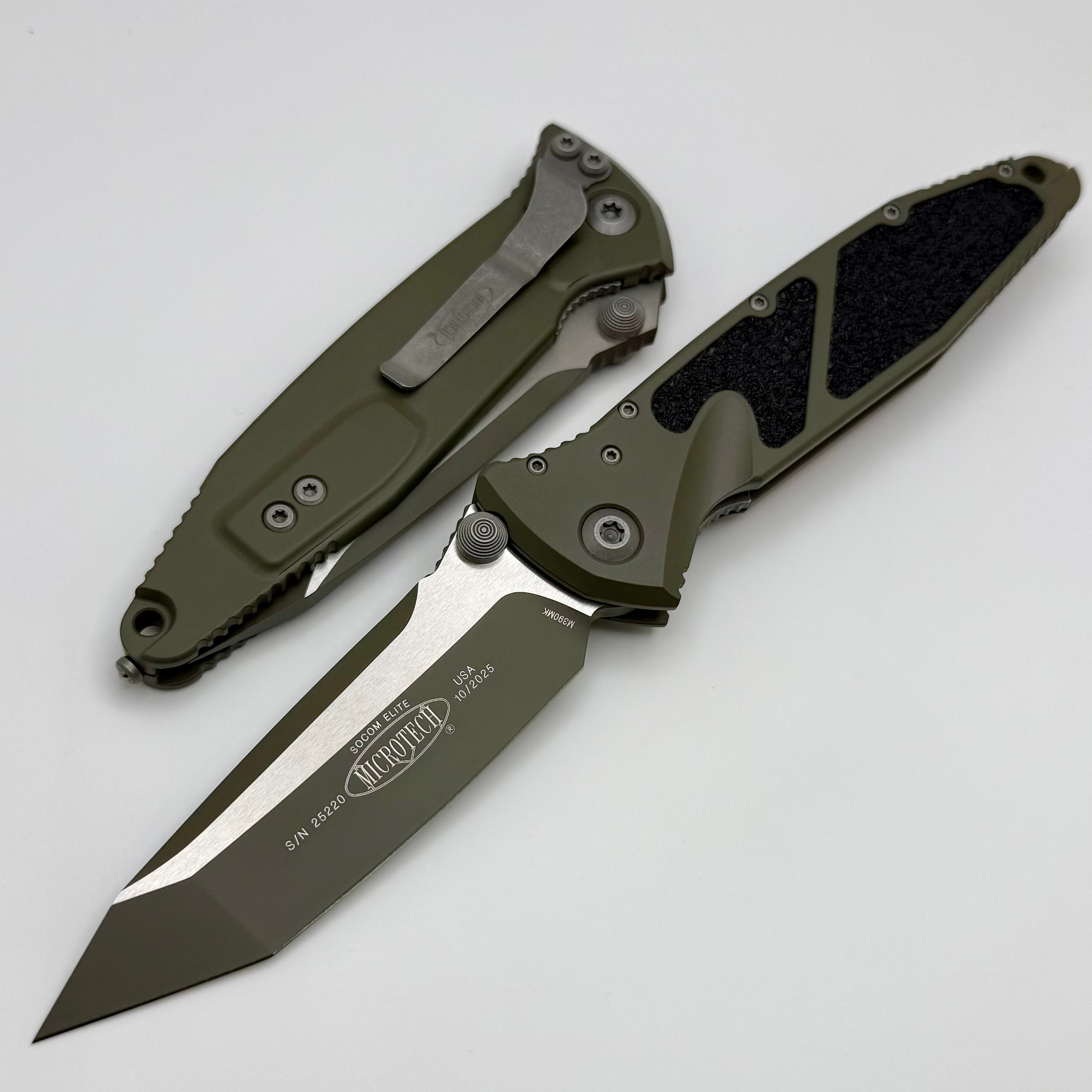 Microtech Socom Elite Tanto Edge Manual Cerakote Moss Green 161-1MG-C2