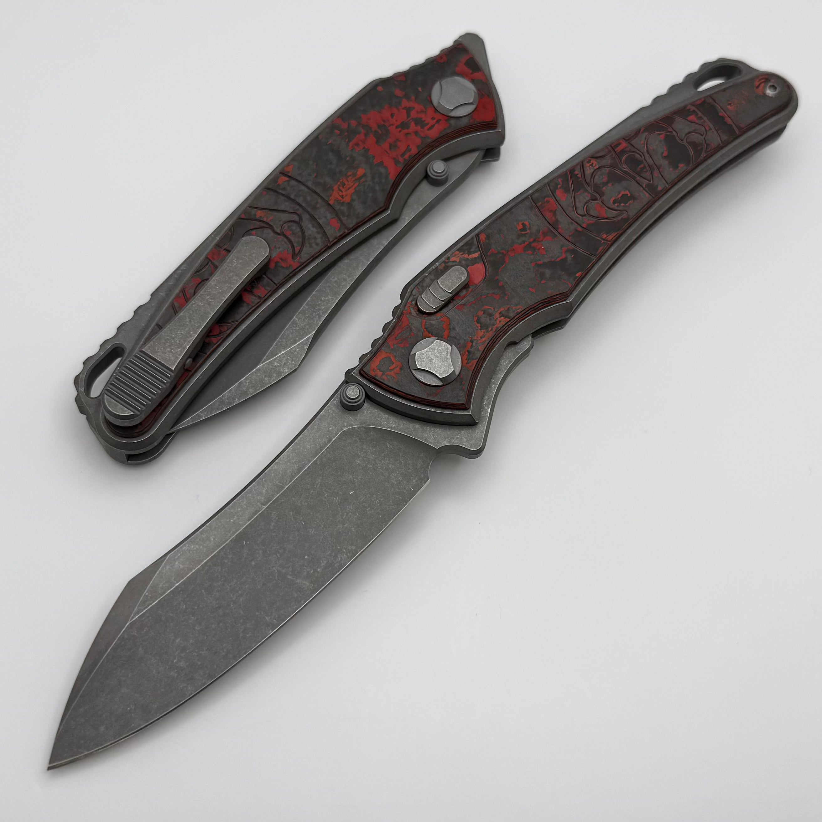 Hawk Designs Talon w/ Lava Flow Fat Carbon Overlay Handles ZirBlast/Tu