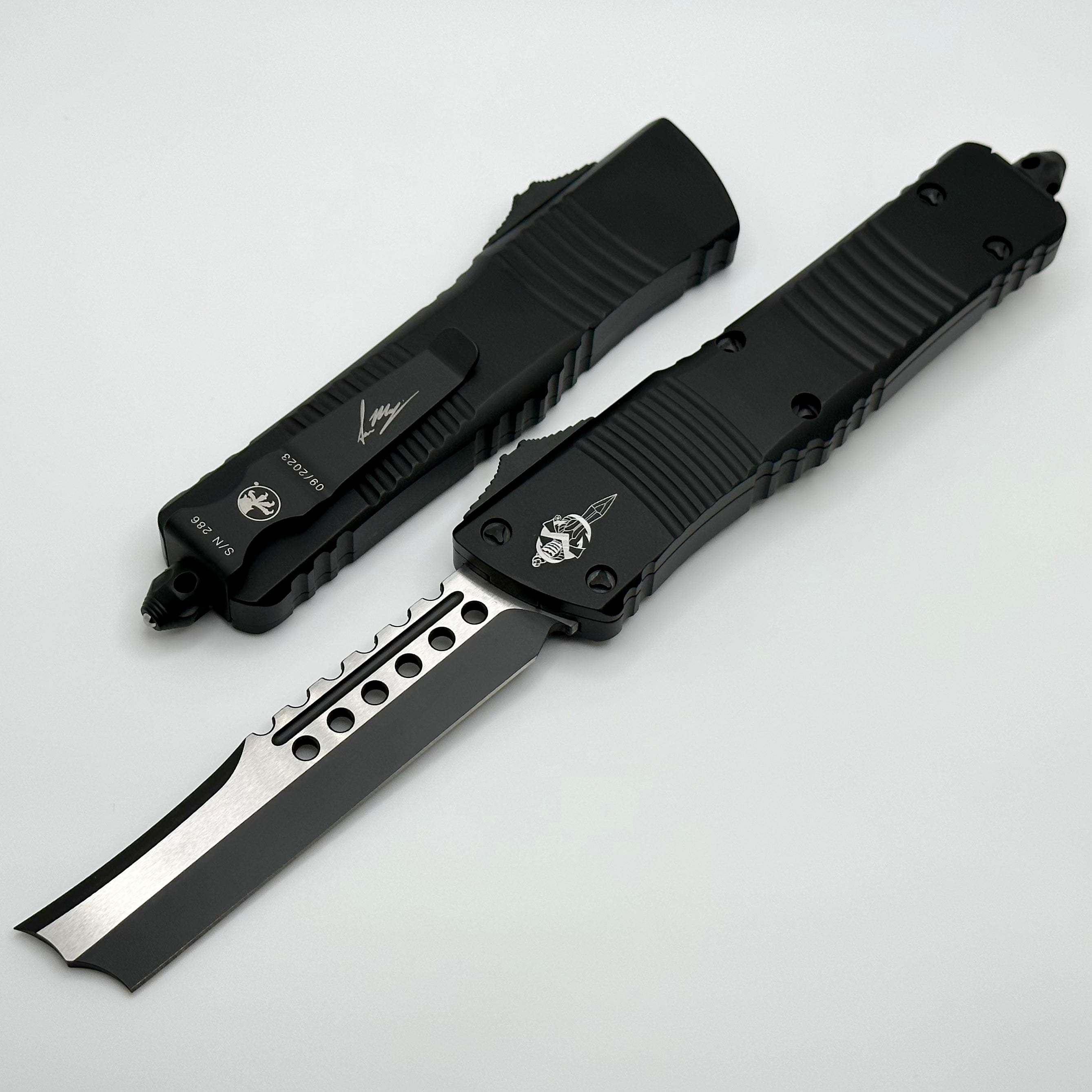 Microtech Combat Troodon Hellhound Straight Razor Tactical Standard Si