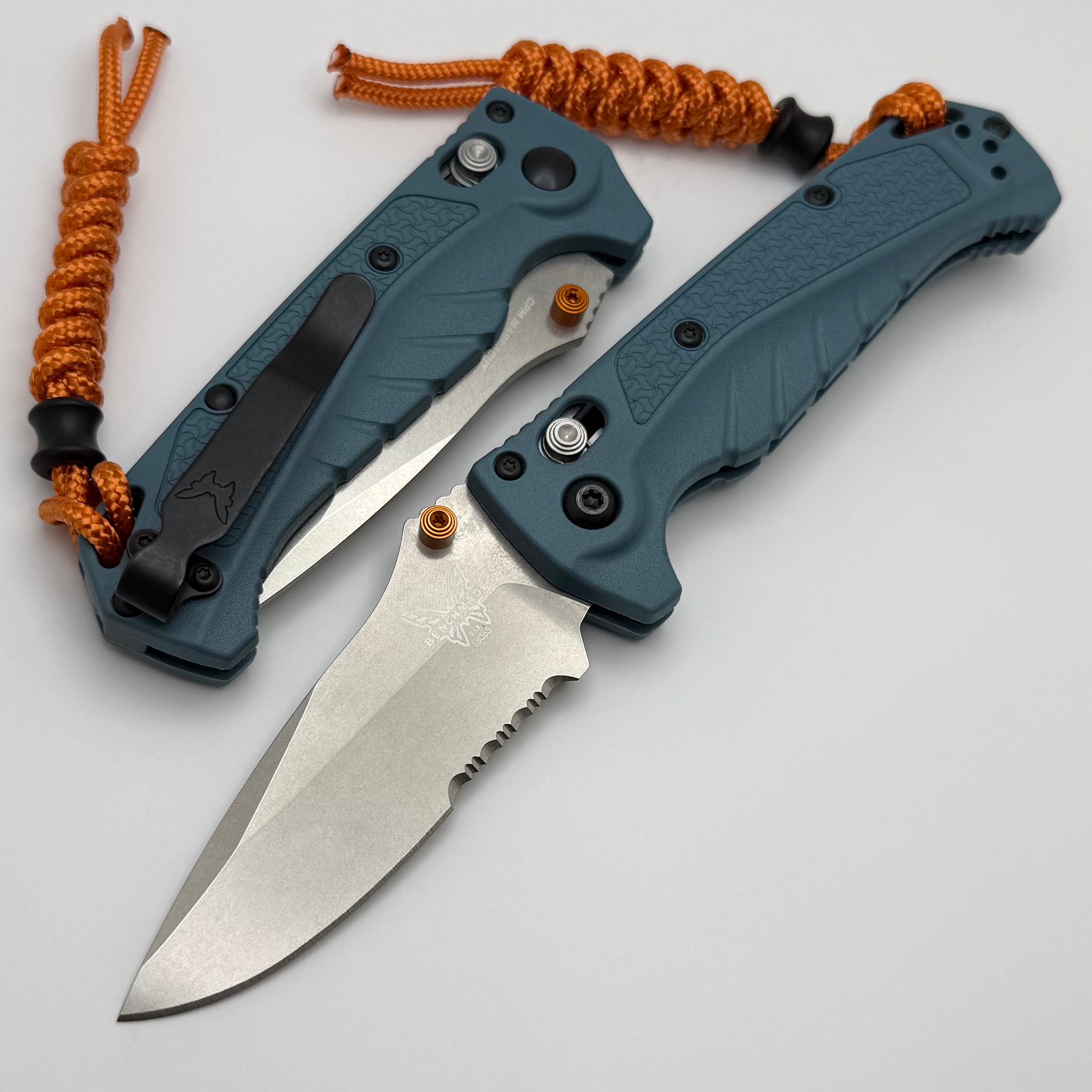 Benchmade Mini Adira Depth Blue Grivory & Serrated MagnaCut 18065S
