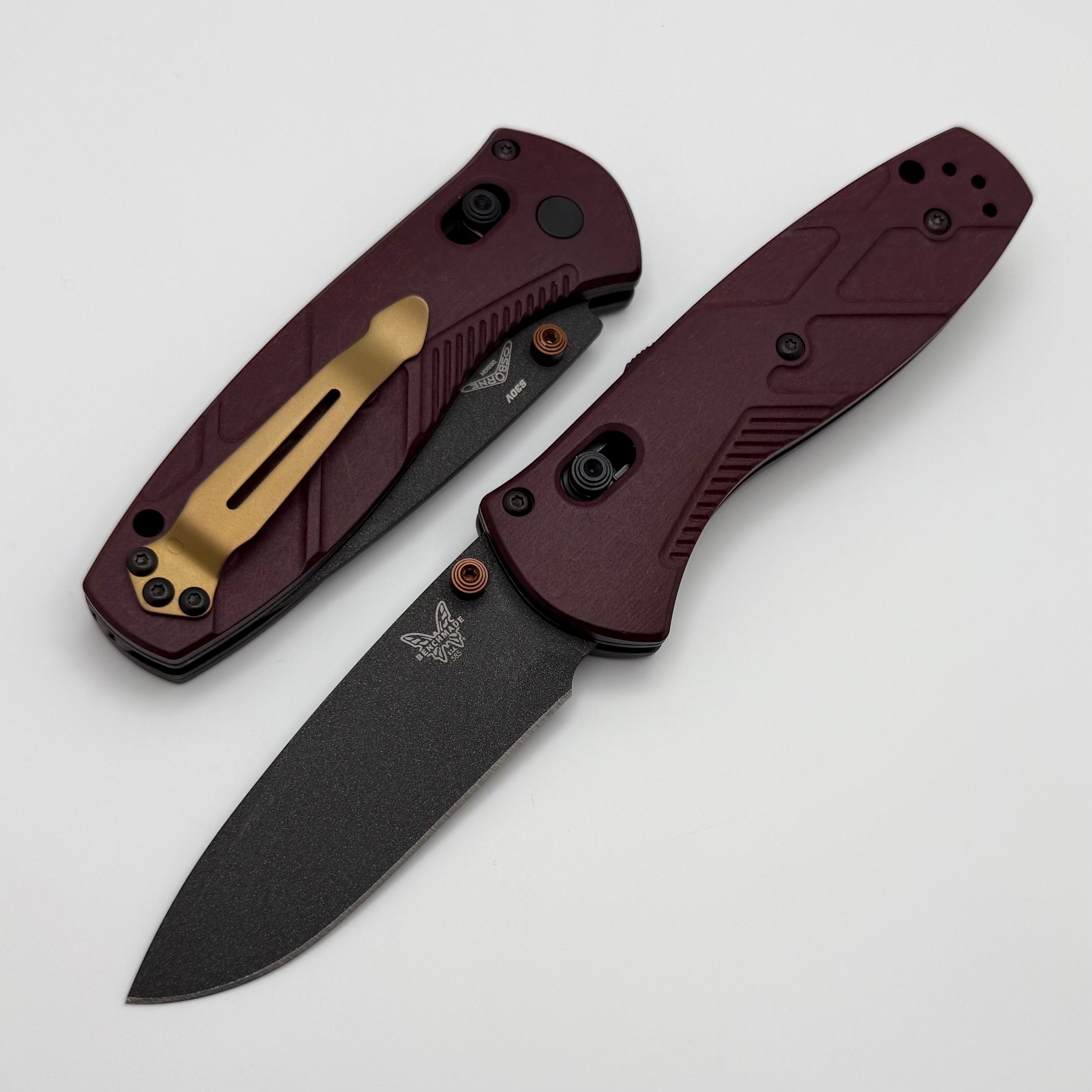 Benchmade Mini Barrage Redstone Richlite & S30V Drop Point 585BK-04