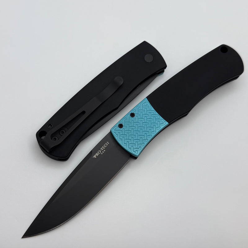 Pro-Tech Whiskers Black Handle w/ Textured Tiffany Blue Bolster Releas