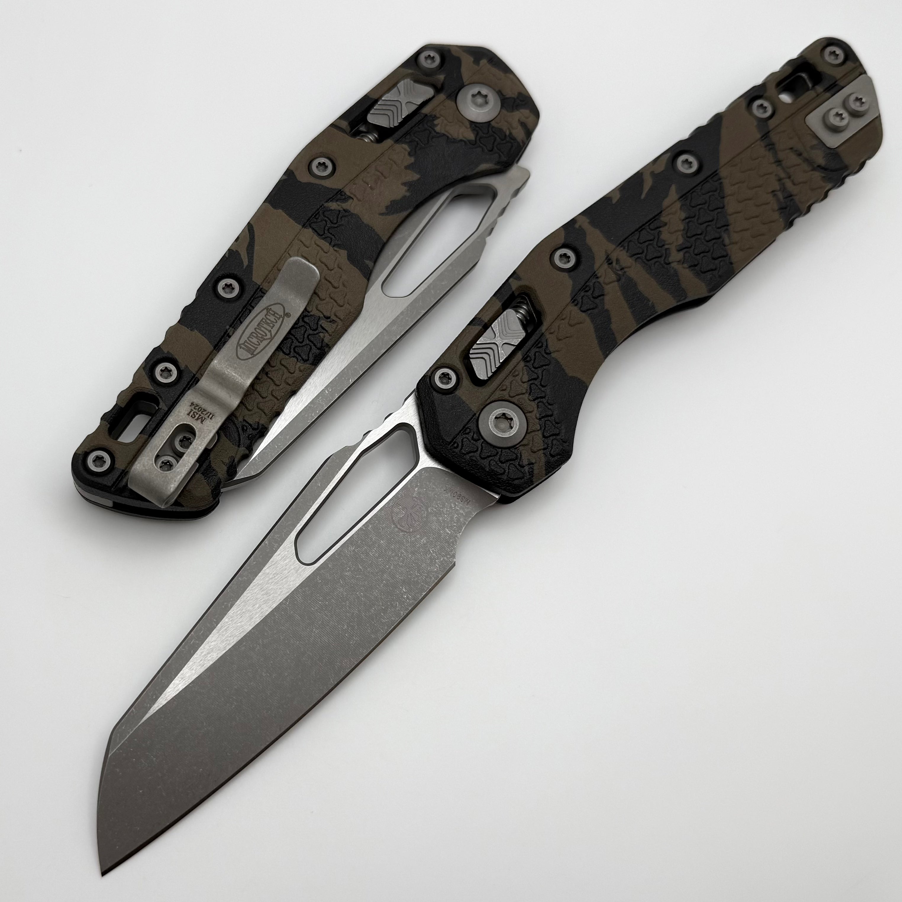 Microtech Knives MSI RAM LOK Tiger Camo Polymer & M390MK Apocalyptic 2