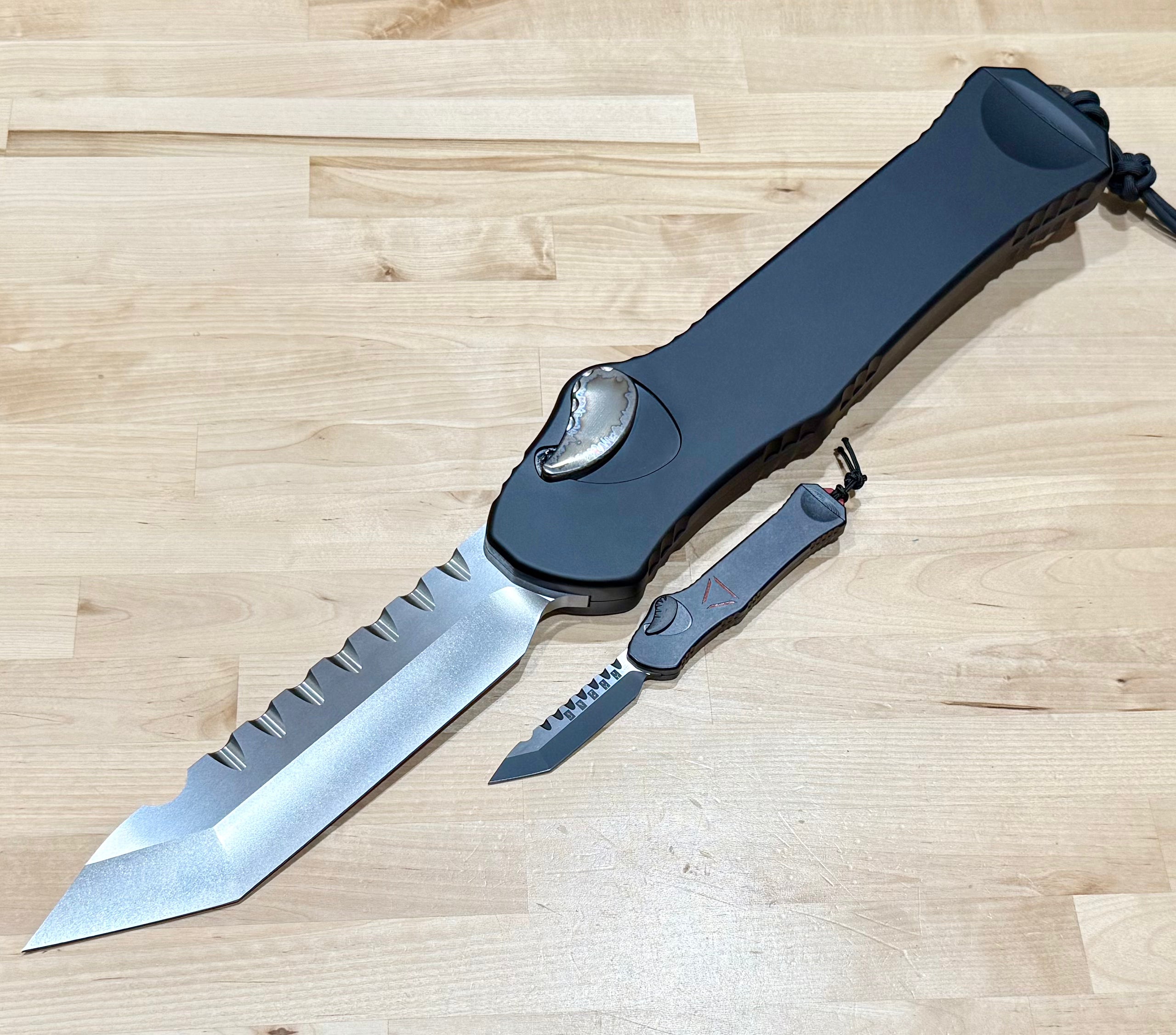 Heretic Giant Hydra 3X Hand Ground Custom Black Aluminum Handle & Ston