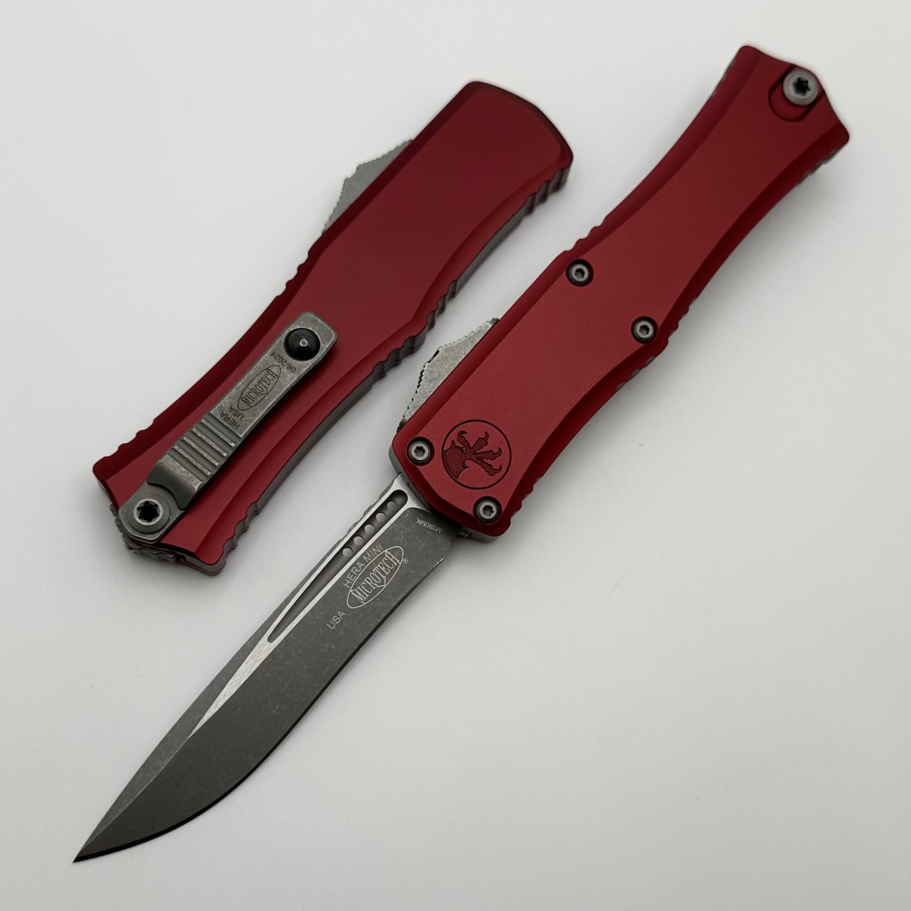 Microtech Knives Mini Hera Apocalyptic Recurve M390MK w/ Merlot Handle