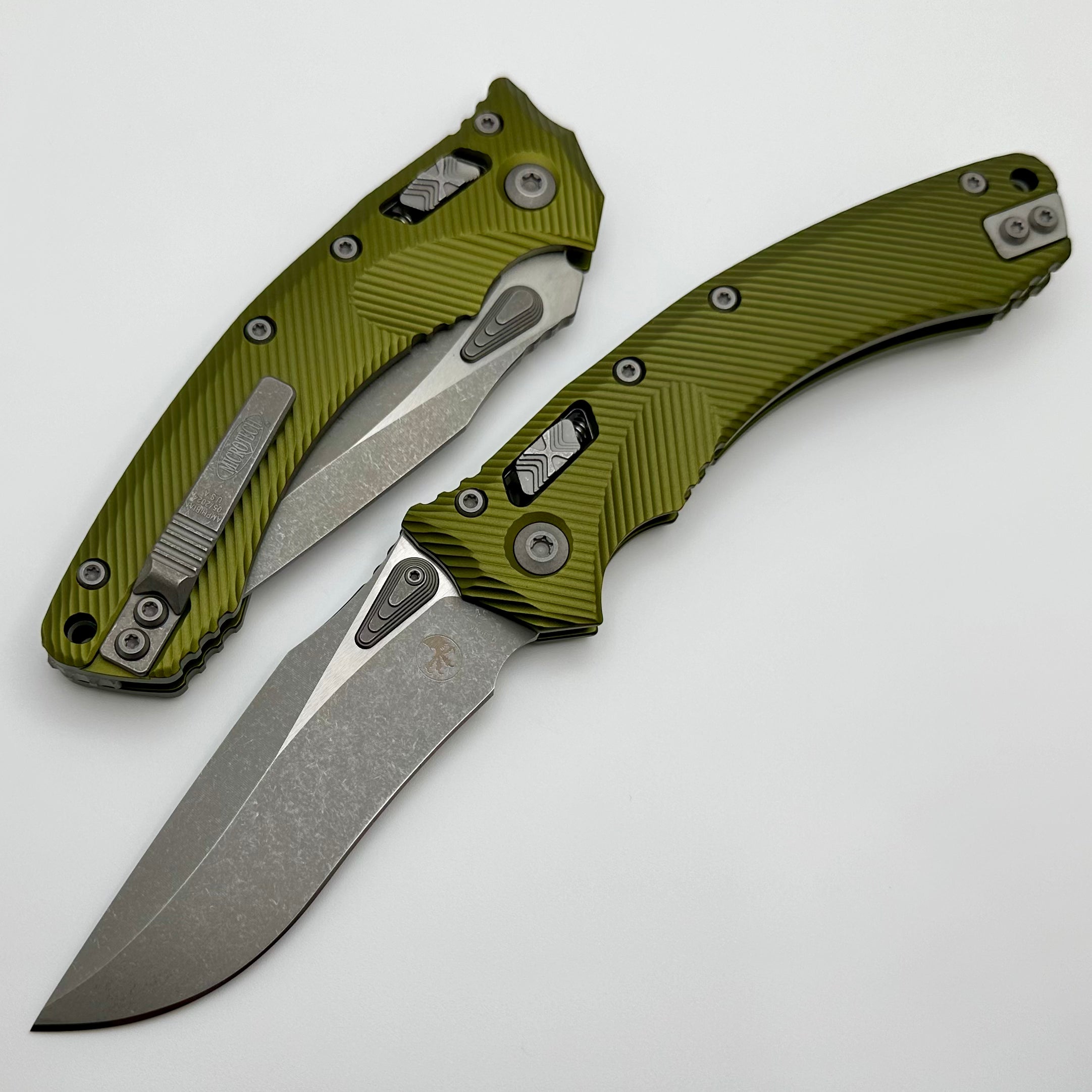 Microtech Amphibian RAM LOK OD Green Fluted Aluminum & Appcalyptic M39