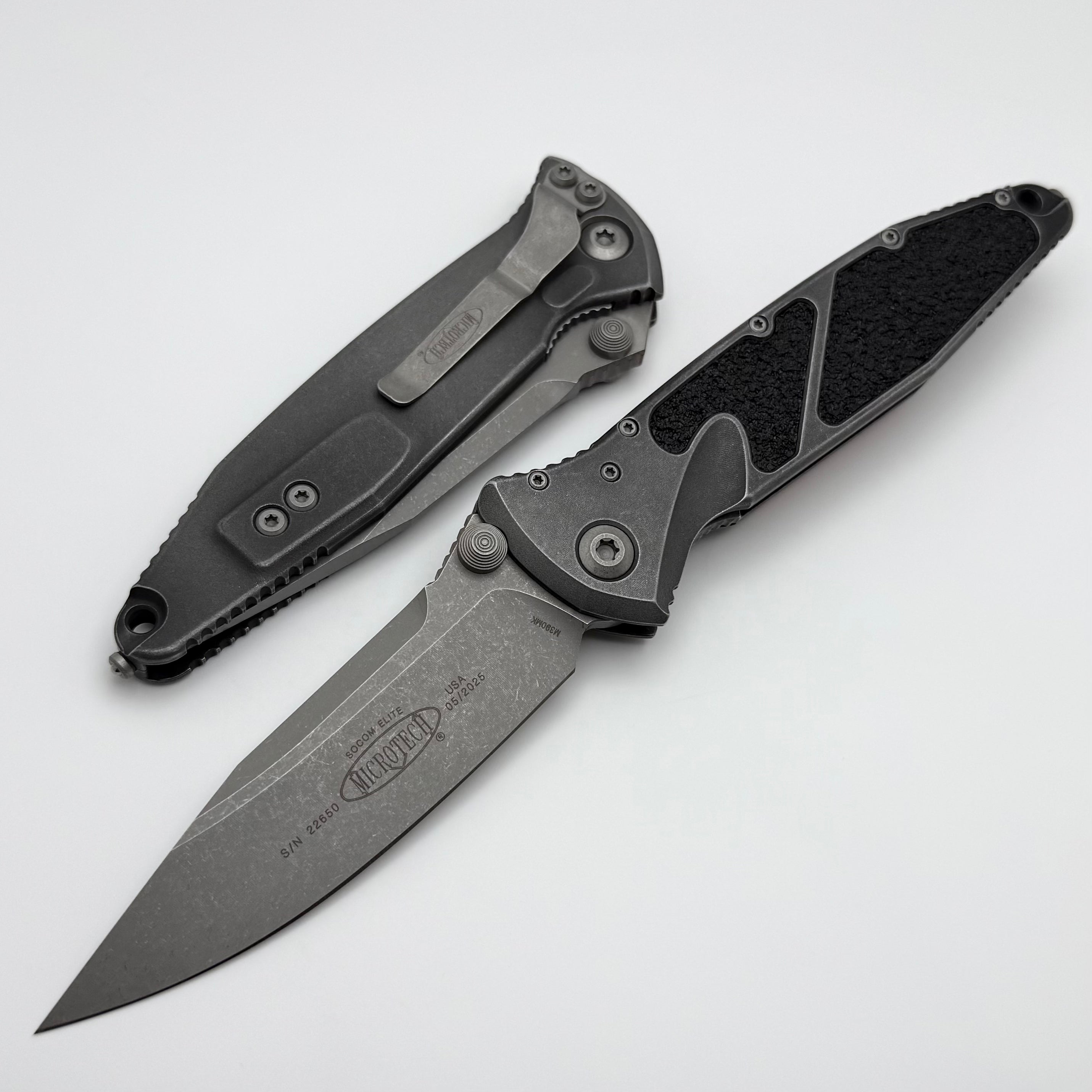 Microtech Socom Elite S/E Manual Weathered Metal Apocalyptic 160-10APW