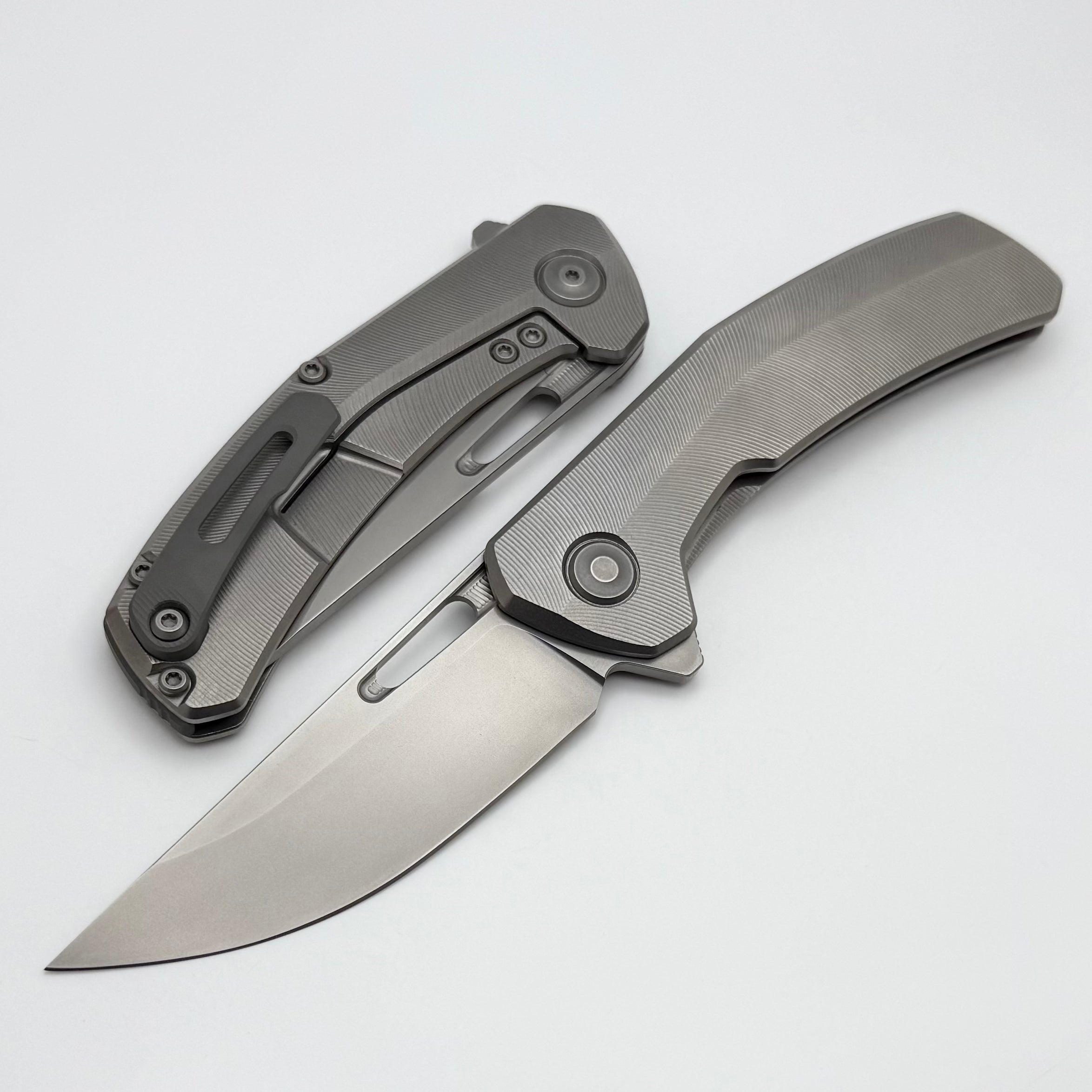 Tactile Knife Co Archer Classic Textured Titanium Framelock w/ MagnaCu