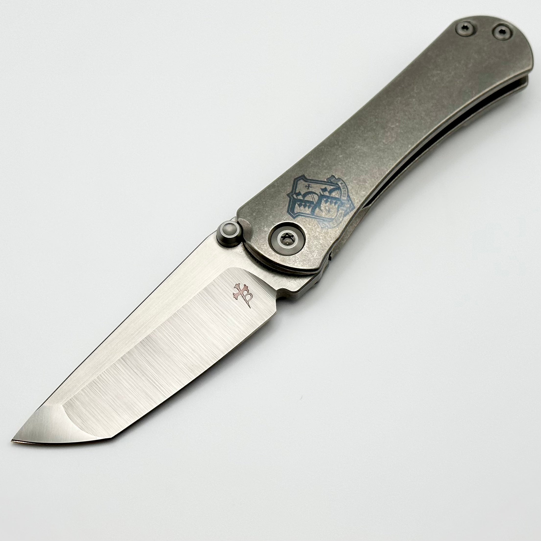 PRE OWNED Borka Blades SBTF M390 Blade & Crest Engraved Stonewash Scal