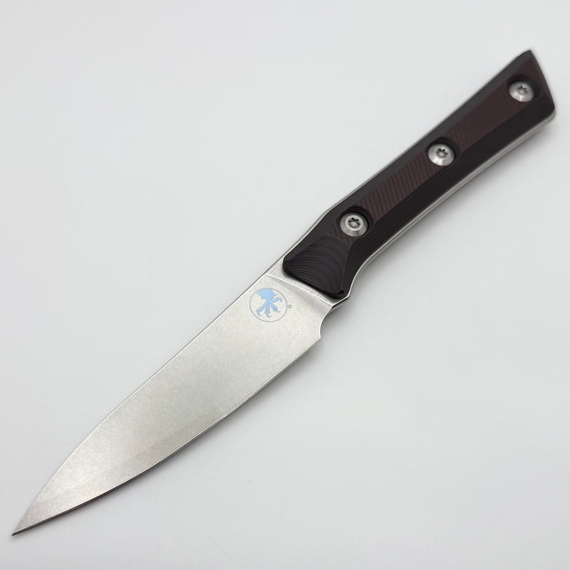Microtech Paring Knife Black Cherry G-10 Handle w/ Stonewash M390MK 35