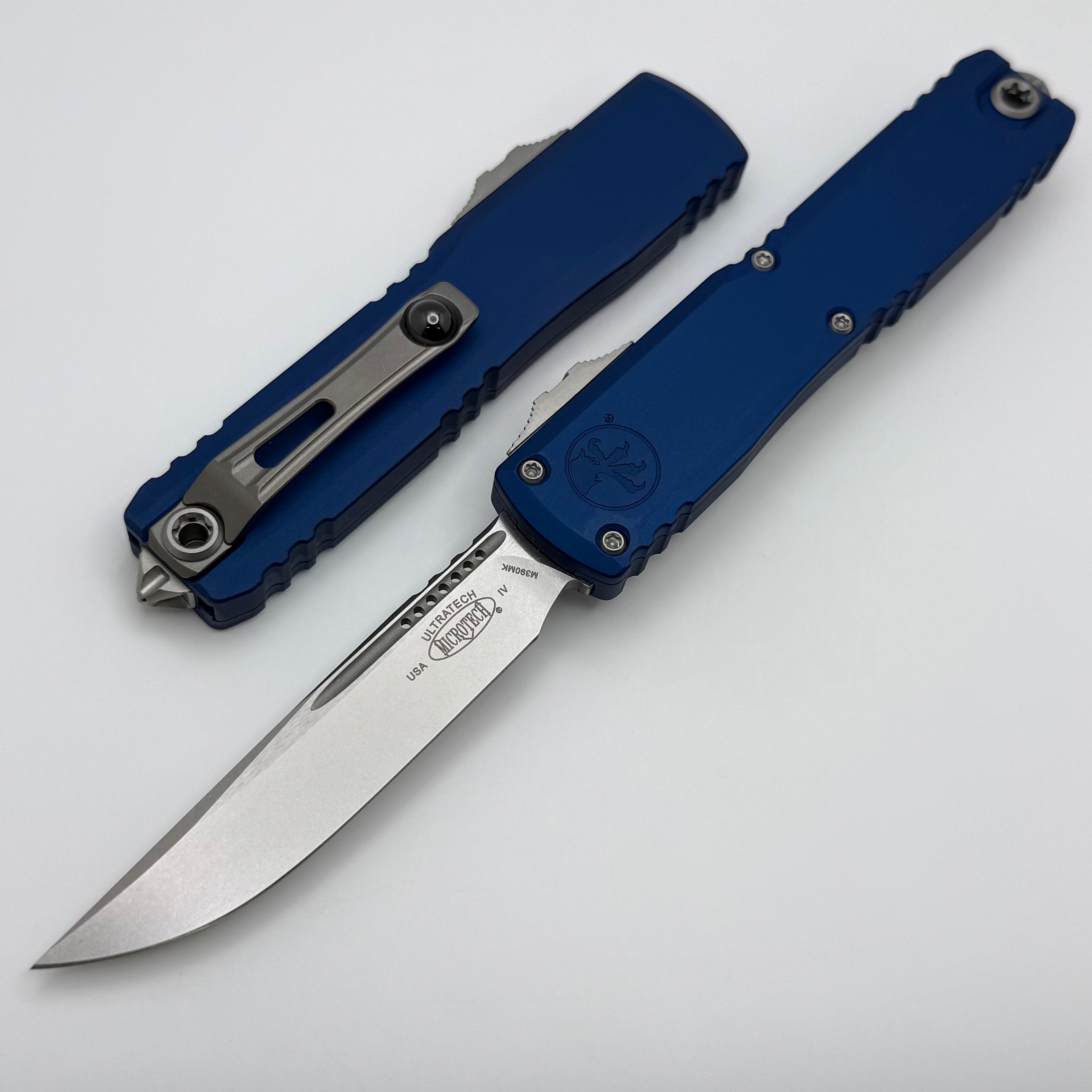 Microtech Ultratech Gen IV S/E Stonewash Standard w/ Navy Blue Handle